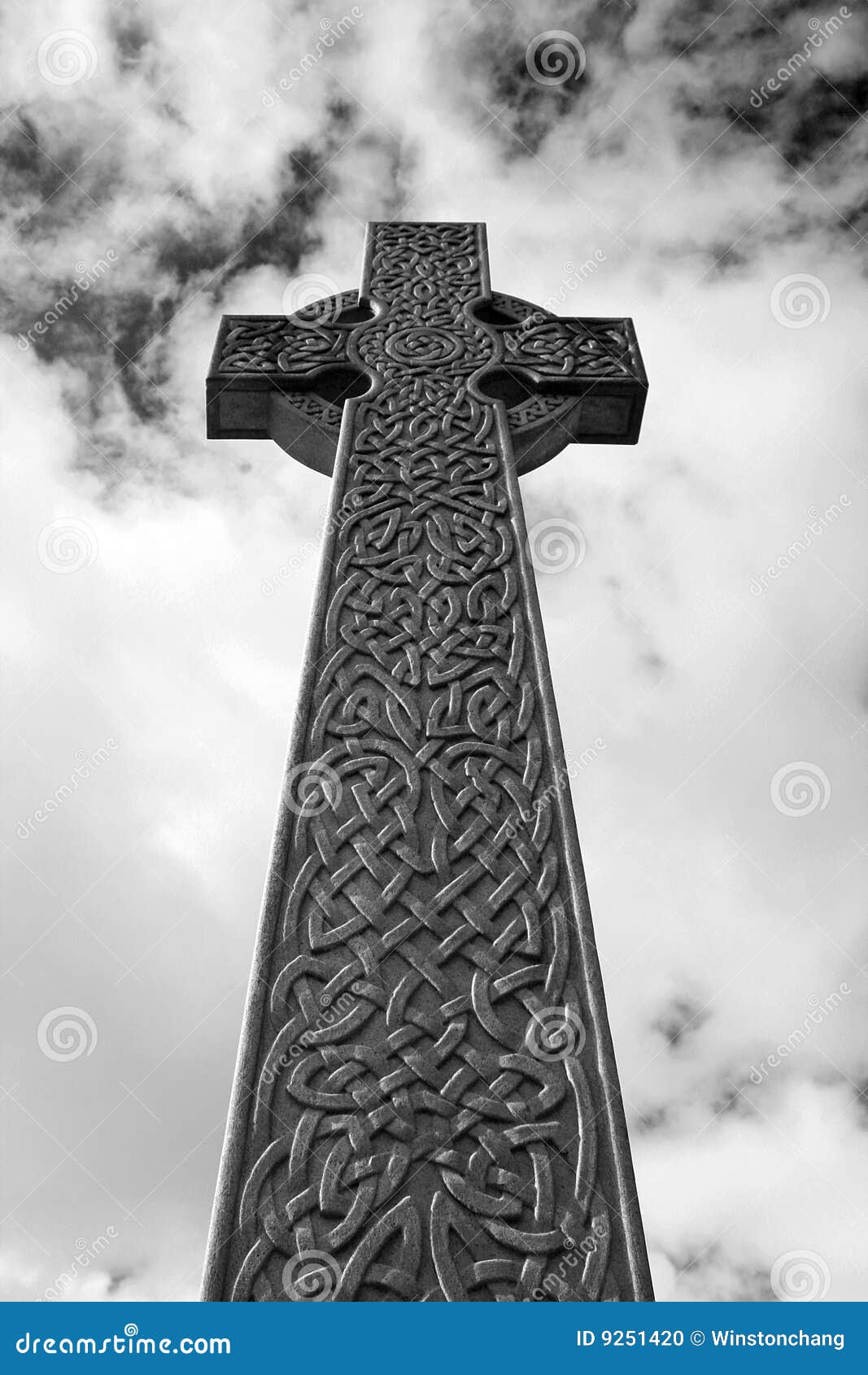 Celtic Cross in Black and White / Infrared Stock Photo - Image of ...