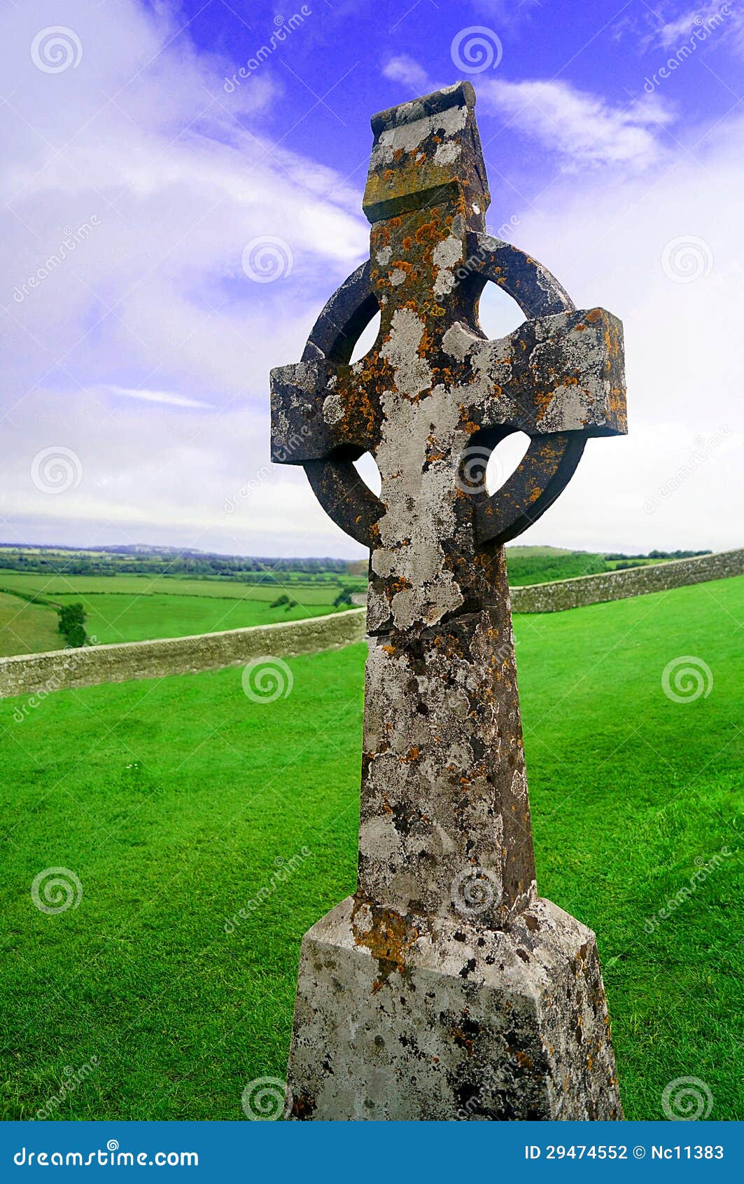 Celtic Cross with Blue Sky stock photo. Image of cross - 29474552