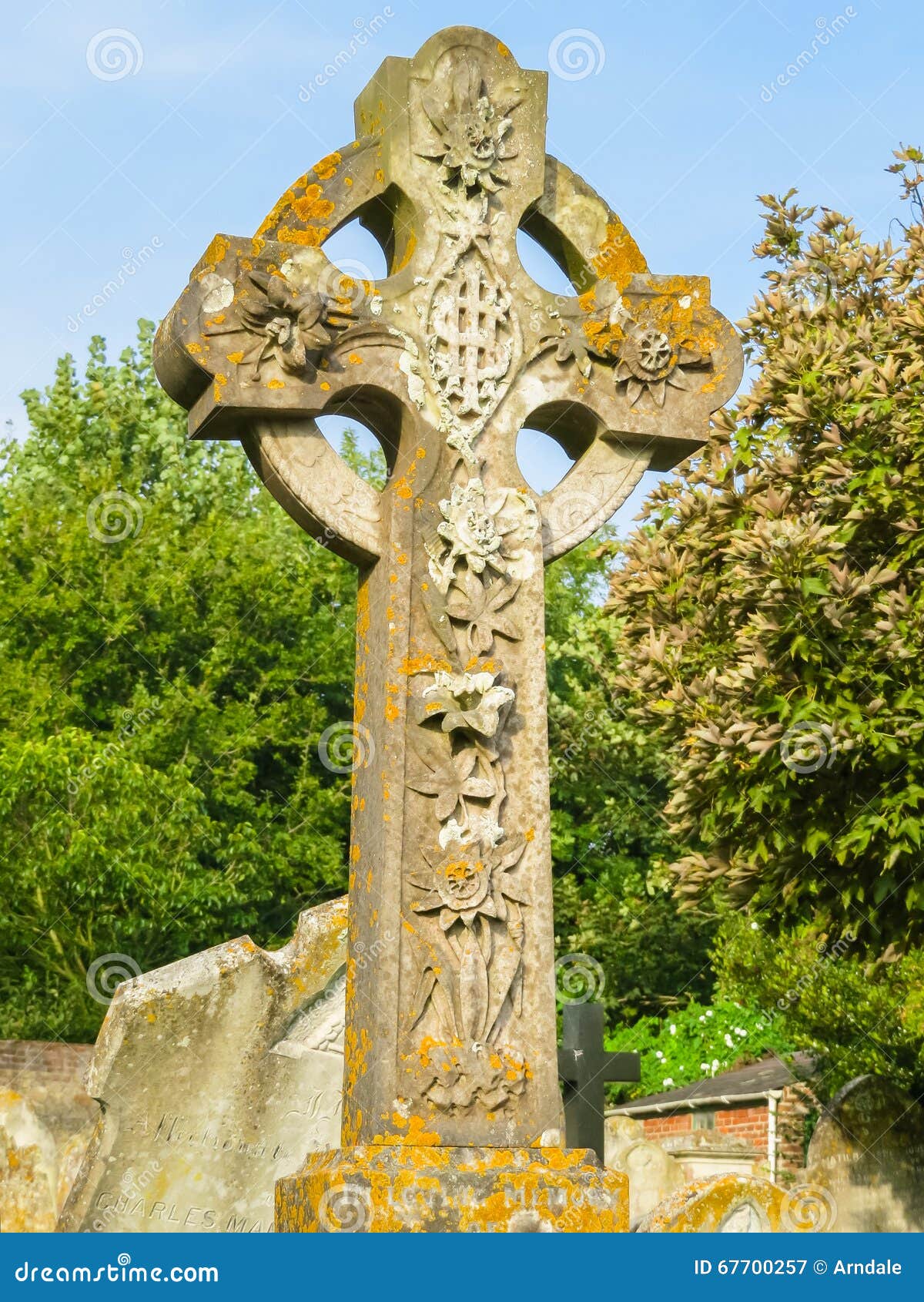 Celtic Cross on the Medieval Cemetry Stock Image - Image of funeral ...