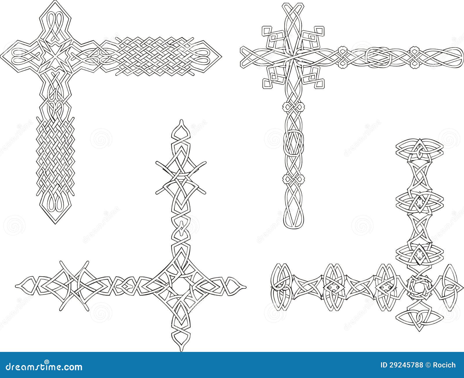 Celtic Corners Vector Design Set, Irish Detailed Braided Frame Patterns ...