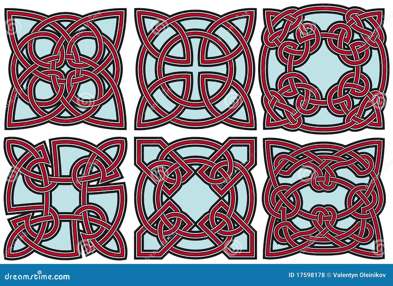 Celtic Design With Knotted Lines Of Two Birds Cartoon Vector ...