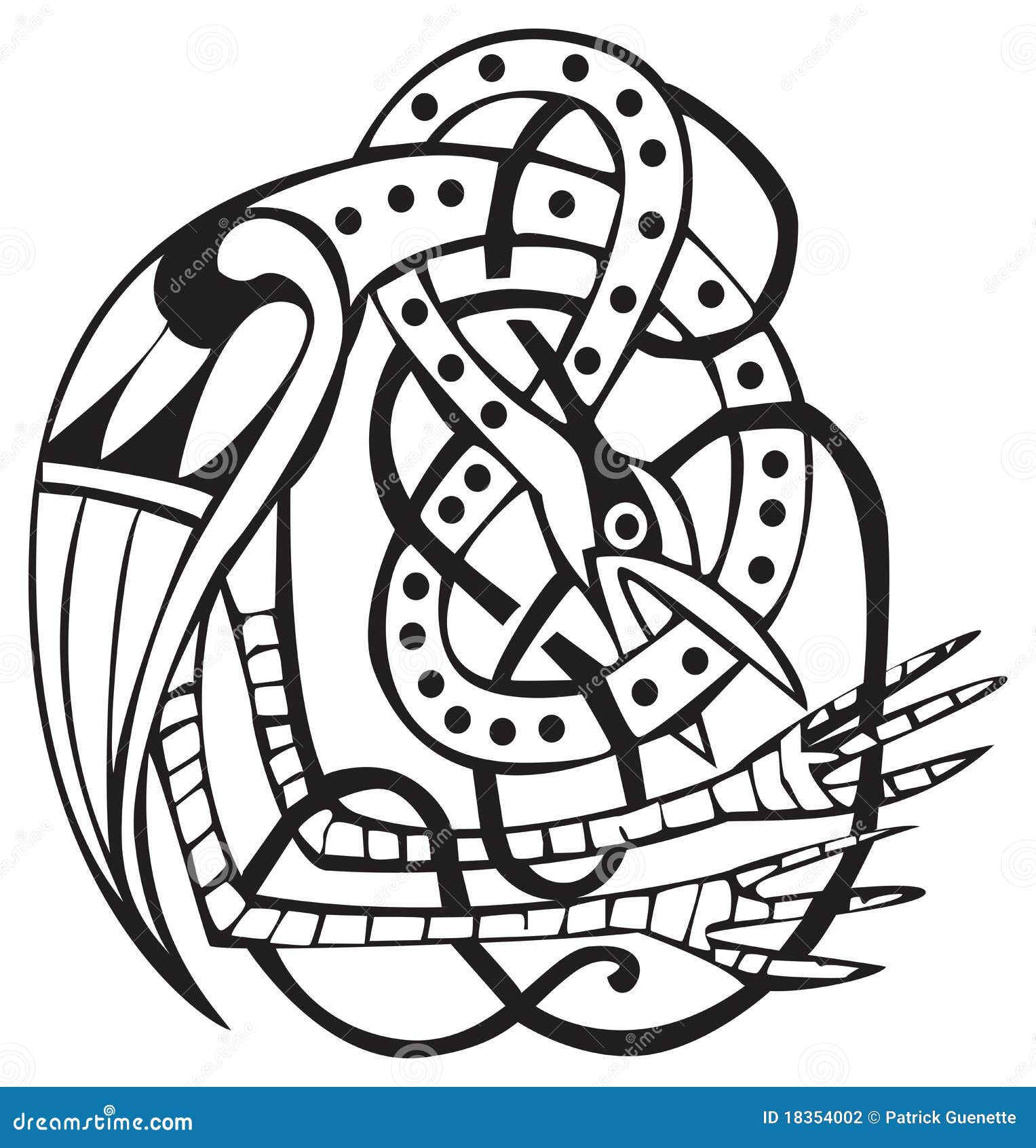 Celtic Design with Knotted Lines of a Bird Stock Vector - Illustration ...