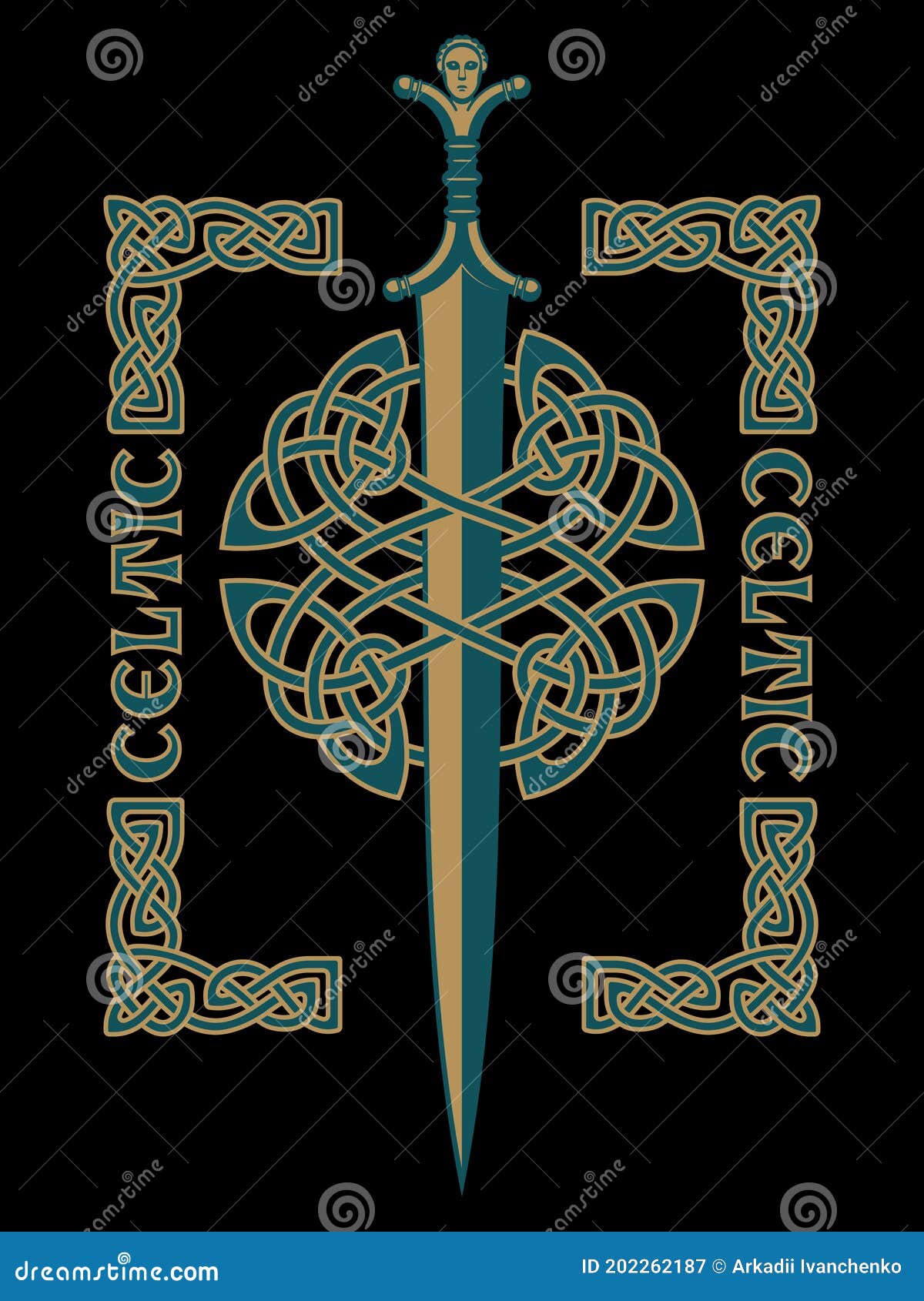 Celtic Design. Celtic Sword and Celtic Scandinavian Ornaments Stock ...