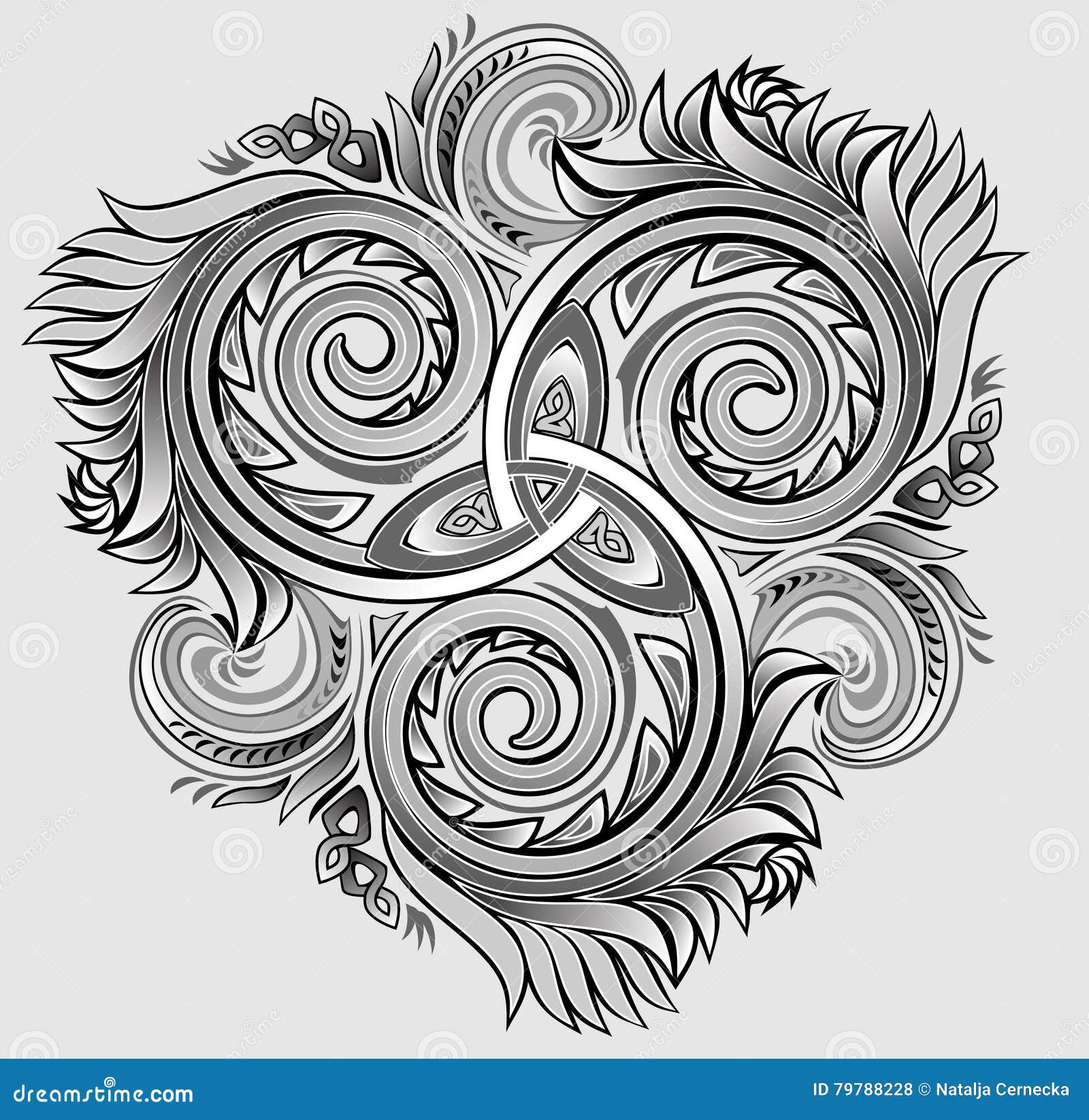 Celtic Disk Ornament with Triple Spiral Symbol. Stock Vector ...