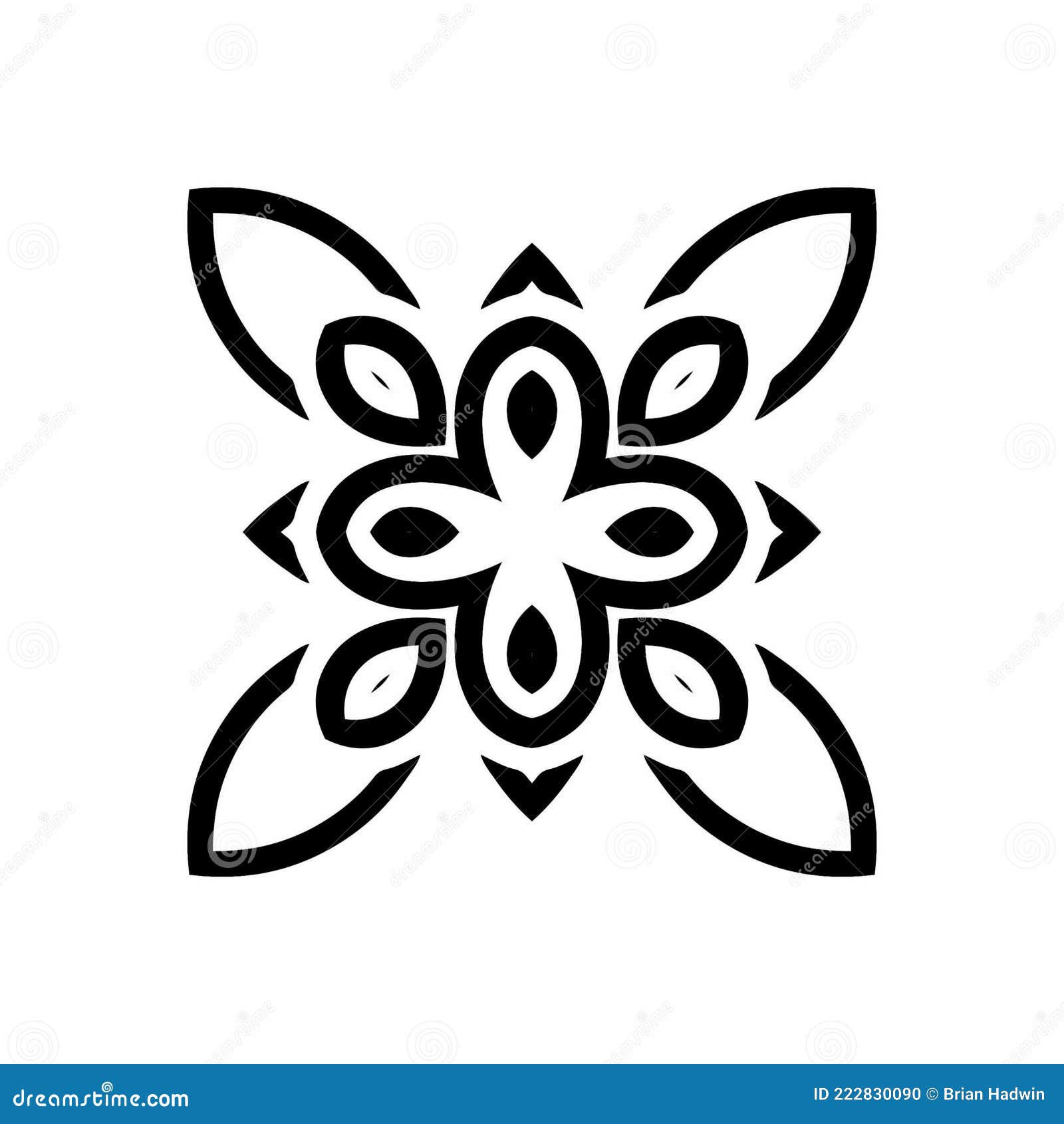 Celtic Floral Stencil Line Drawing Stock Illustration - Illustration of ...