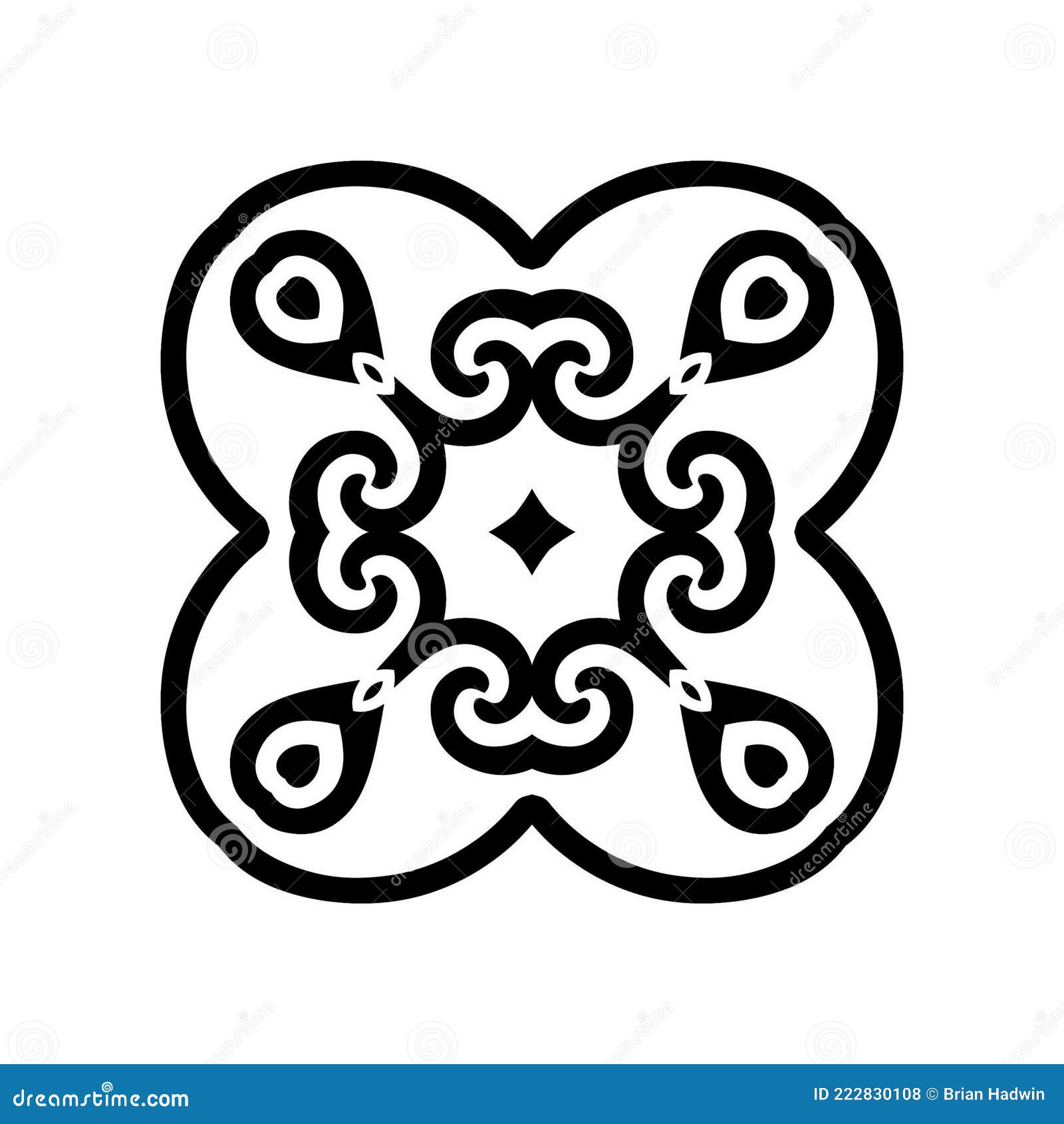 Celtic Floral Stencil Line Drawing Stock Illustration - Illustration of ...