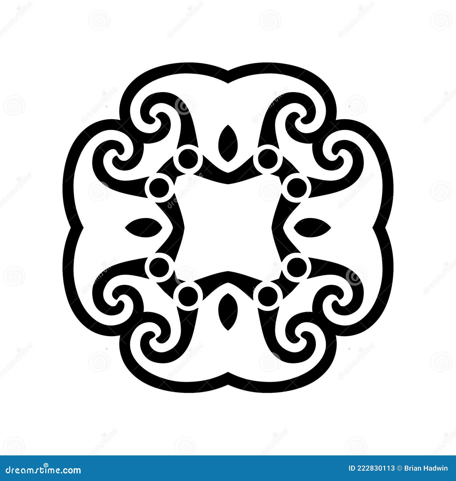 Celtic Floral Stencil Line Drawing Stock Illustration - Illustration of ...