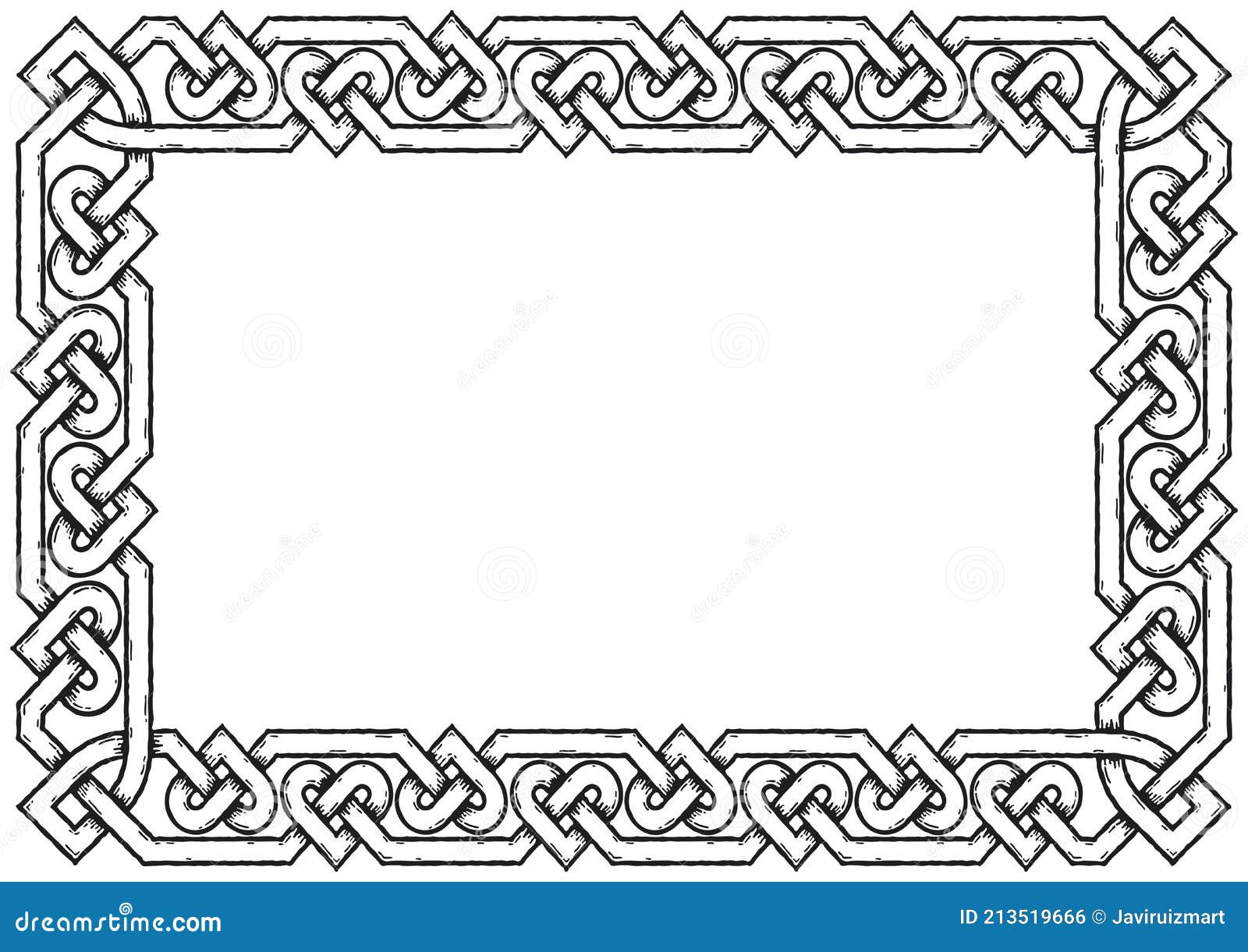Celtic Frame with Hearts, with Shadows Stock Vector - Illustration of ...