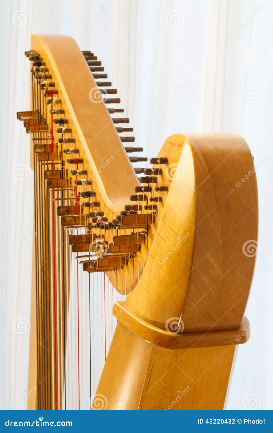 Celtic Harp Close-up with Angle Stock Photo - Image of ancient ...