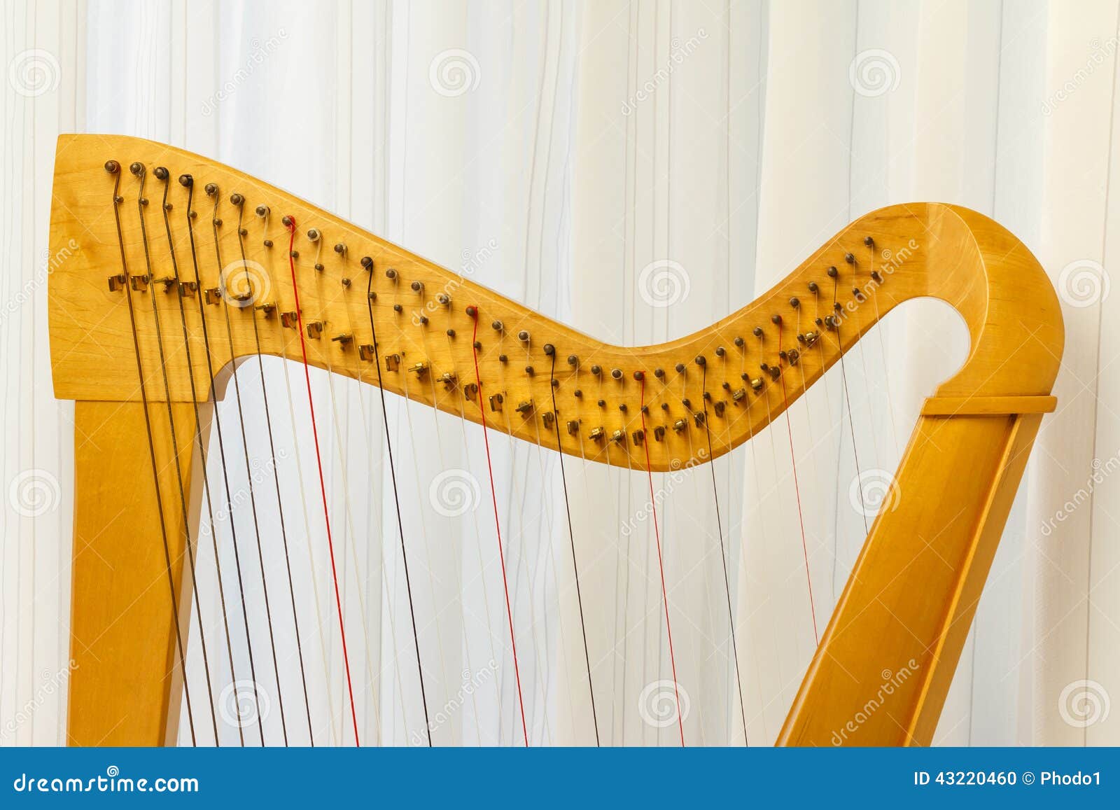 Celtic Harp Close-up of Top Stock Photo - Image of brown, performance ...