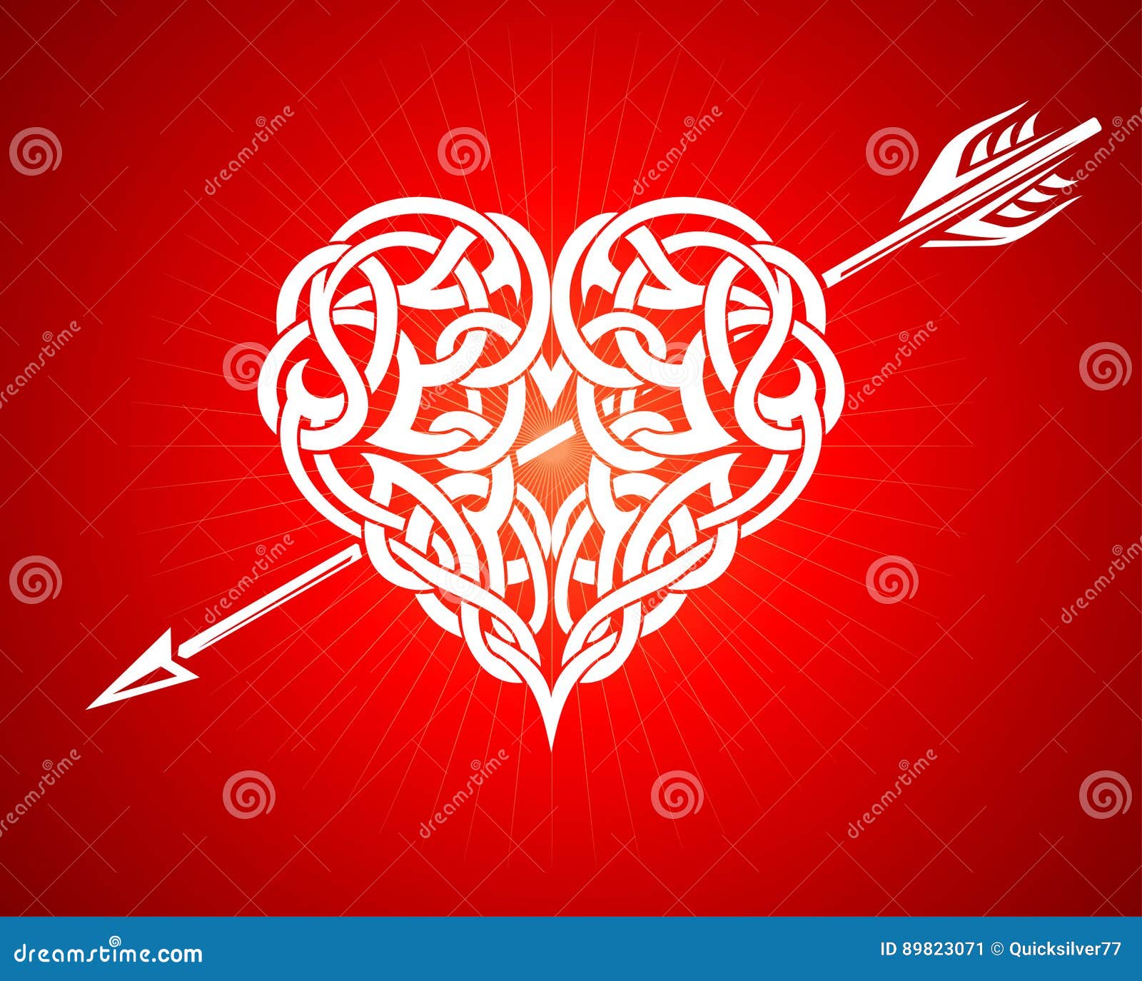 Celtic Heart and Arrow stock vector. Illustration of symbol - 89823071