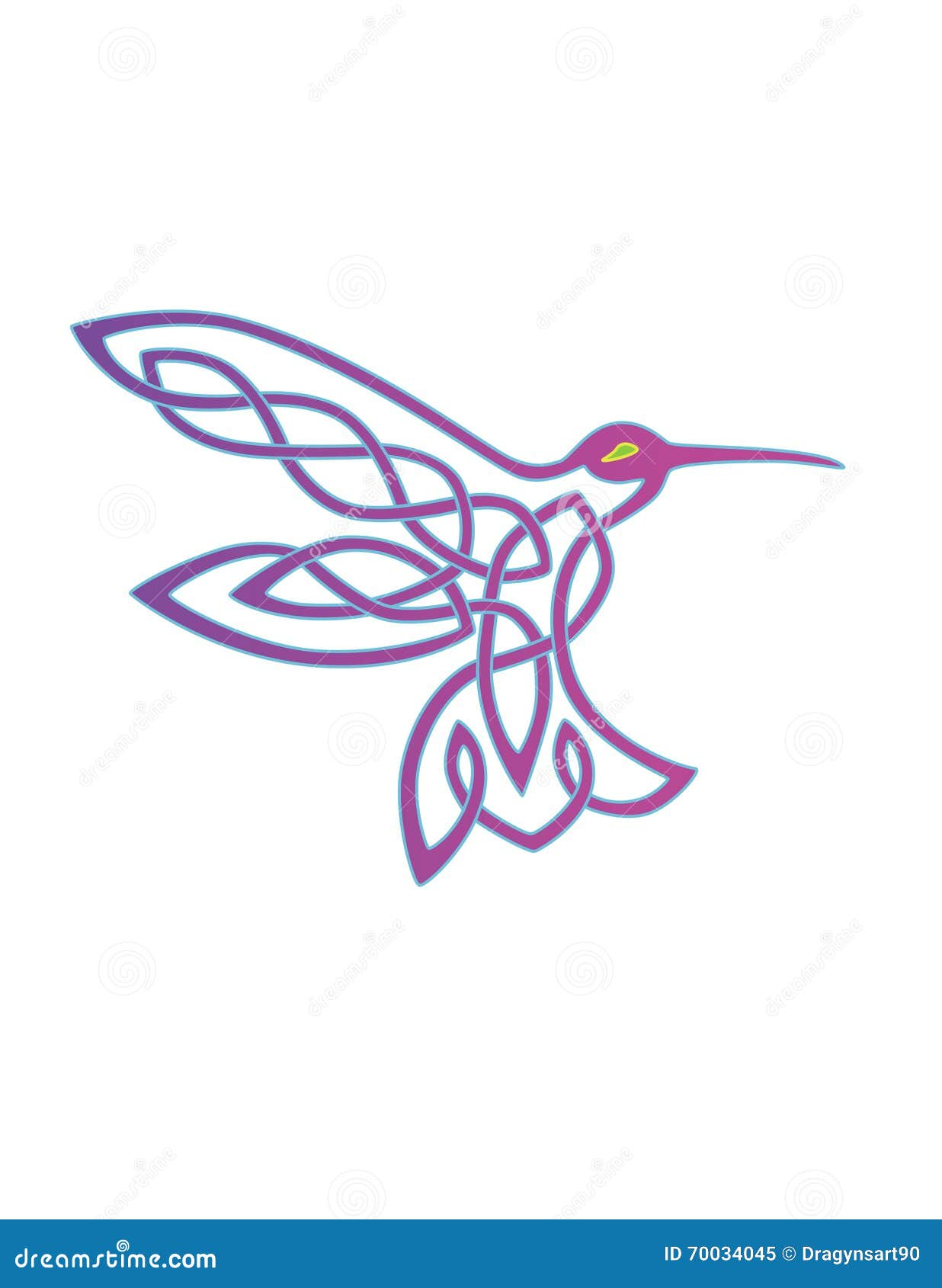 Celtic hummingbird stock illustration. Illustration of knotwork - 70034045