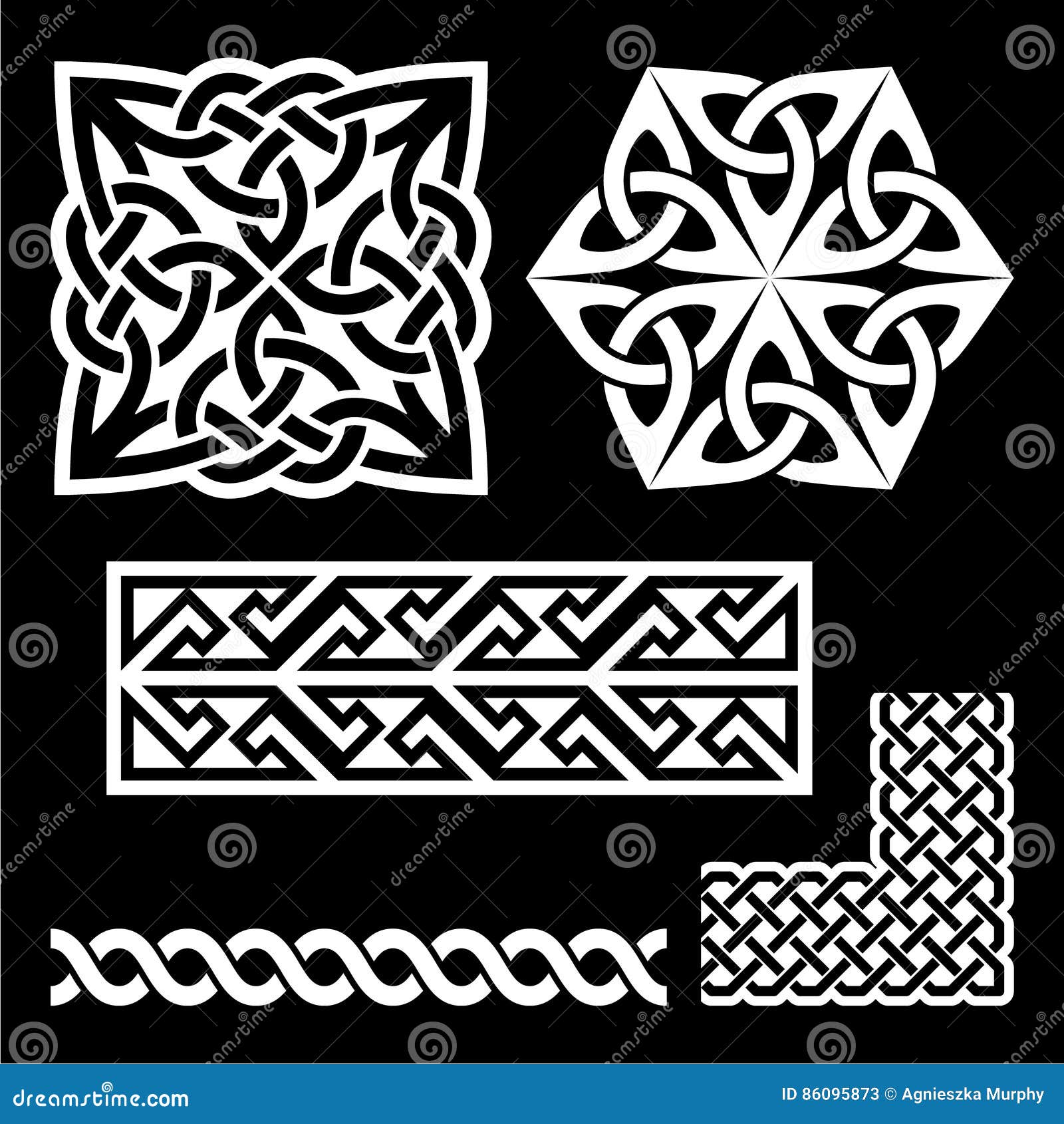 Celtic Irish and Scottish White Patterns - Knots, Braids, Key Patterns ...