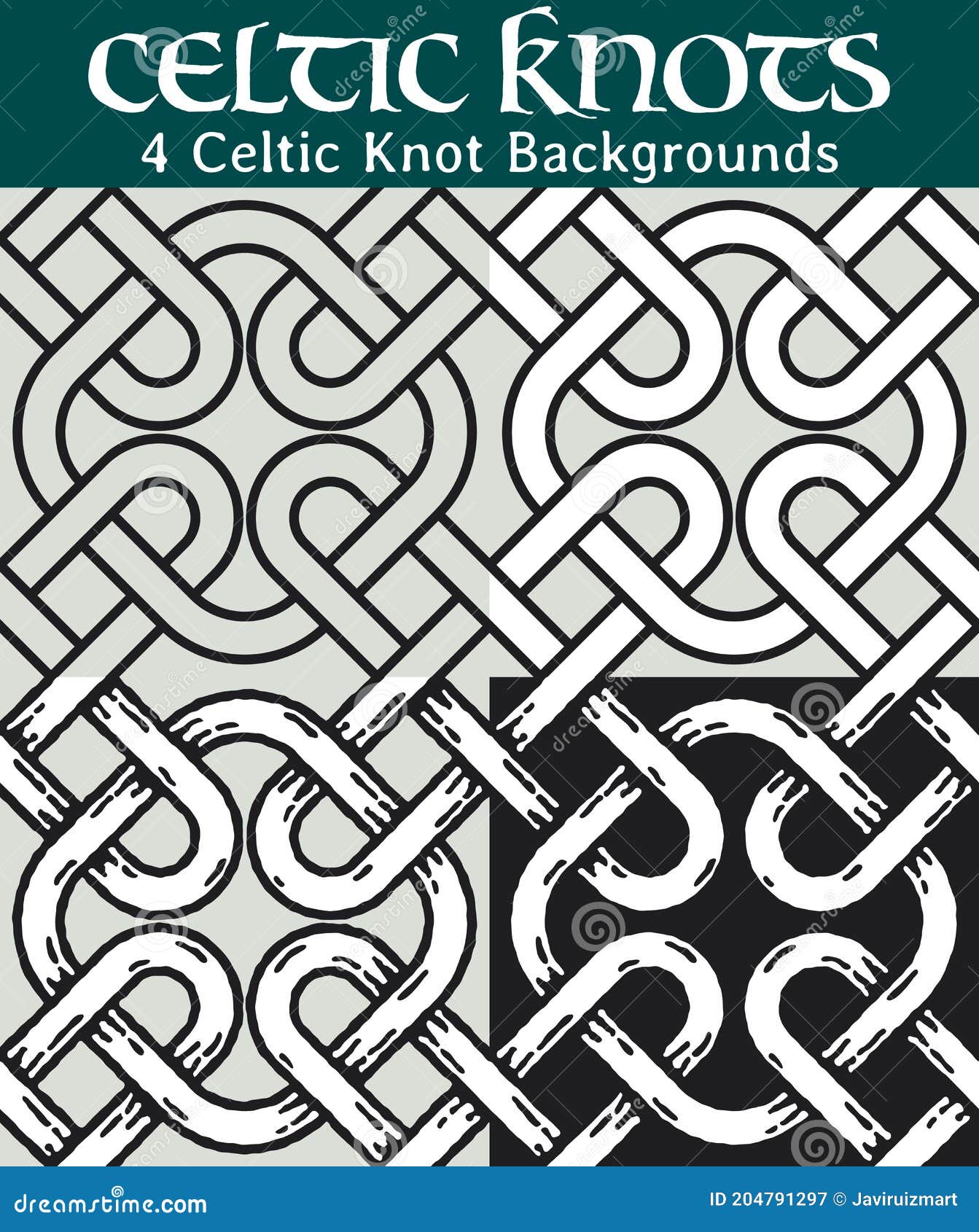 Celtic Knot Backgrounds stock vector. Illustration of ornament - 204791297
