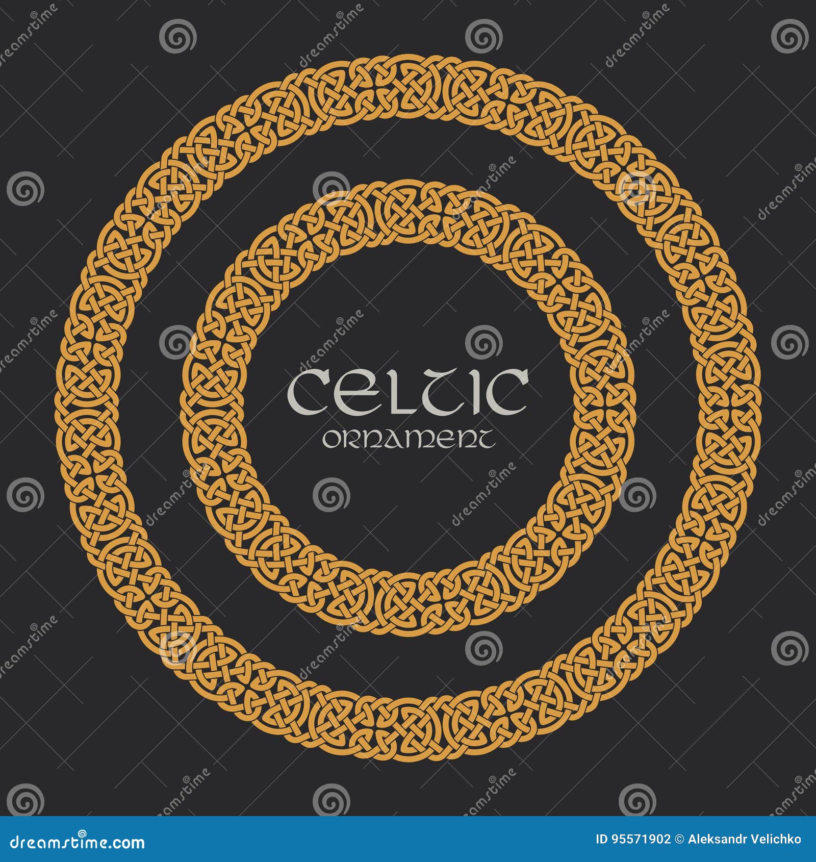 Celtic Knot Braided Frame Border Circle Ornament Stock Vector ...