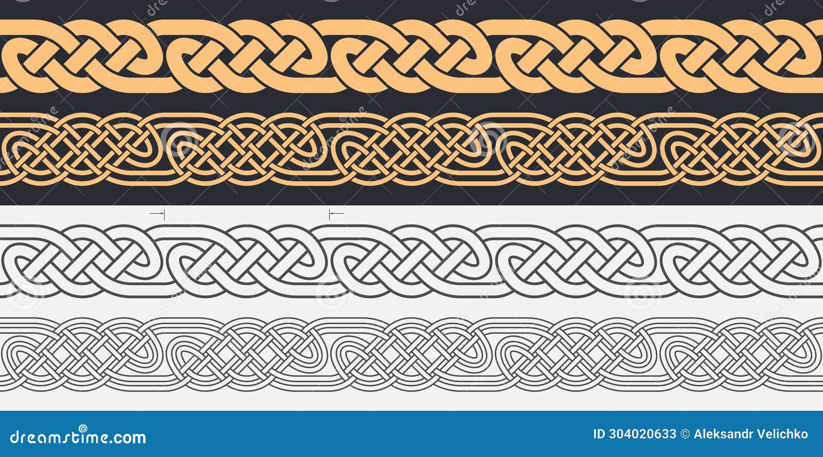Celtic Knot Braided Frame Border Ornament. Seamless Ribbon Stock Image ...