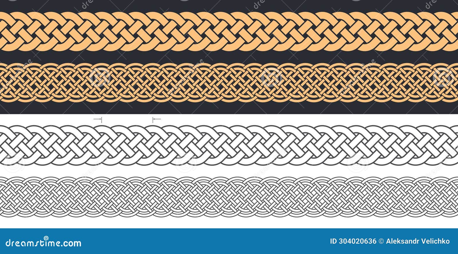 Celtic Knot Braided Frame Border Ornament. Seamless Ribbon Stock Photo ...