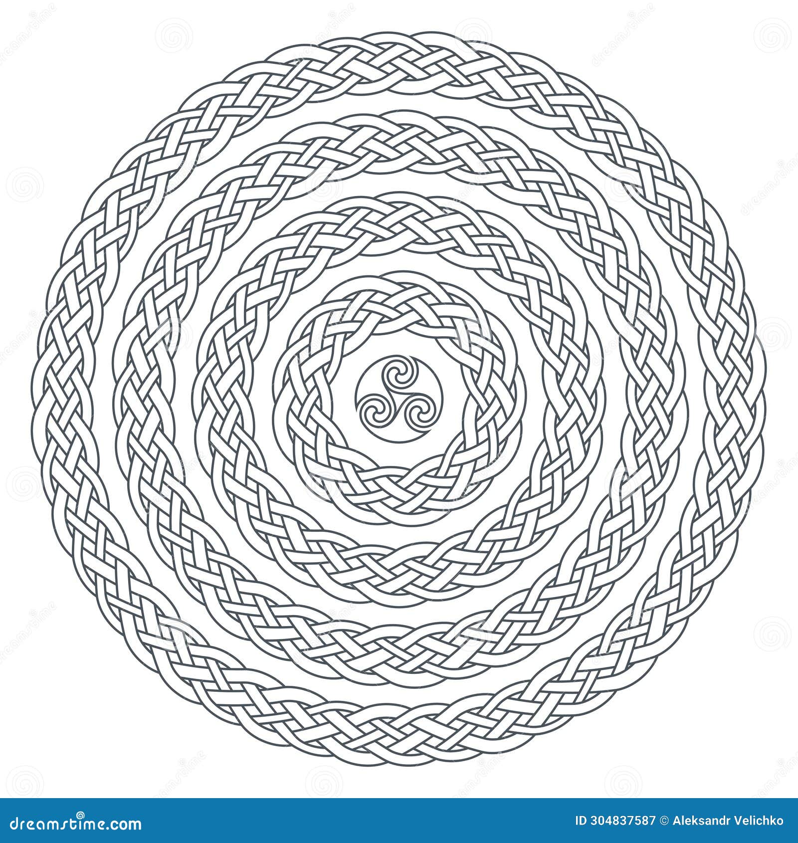 Celtic Knot Braided Frame Border Ornaments Set. 4 Circles Set. Stock ...