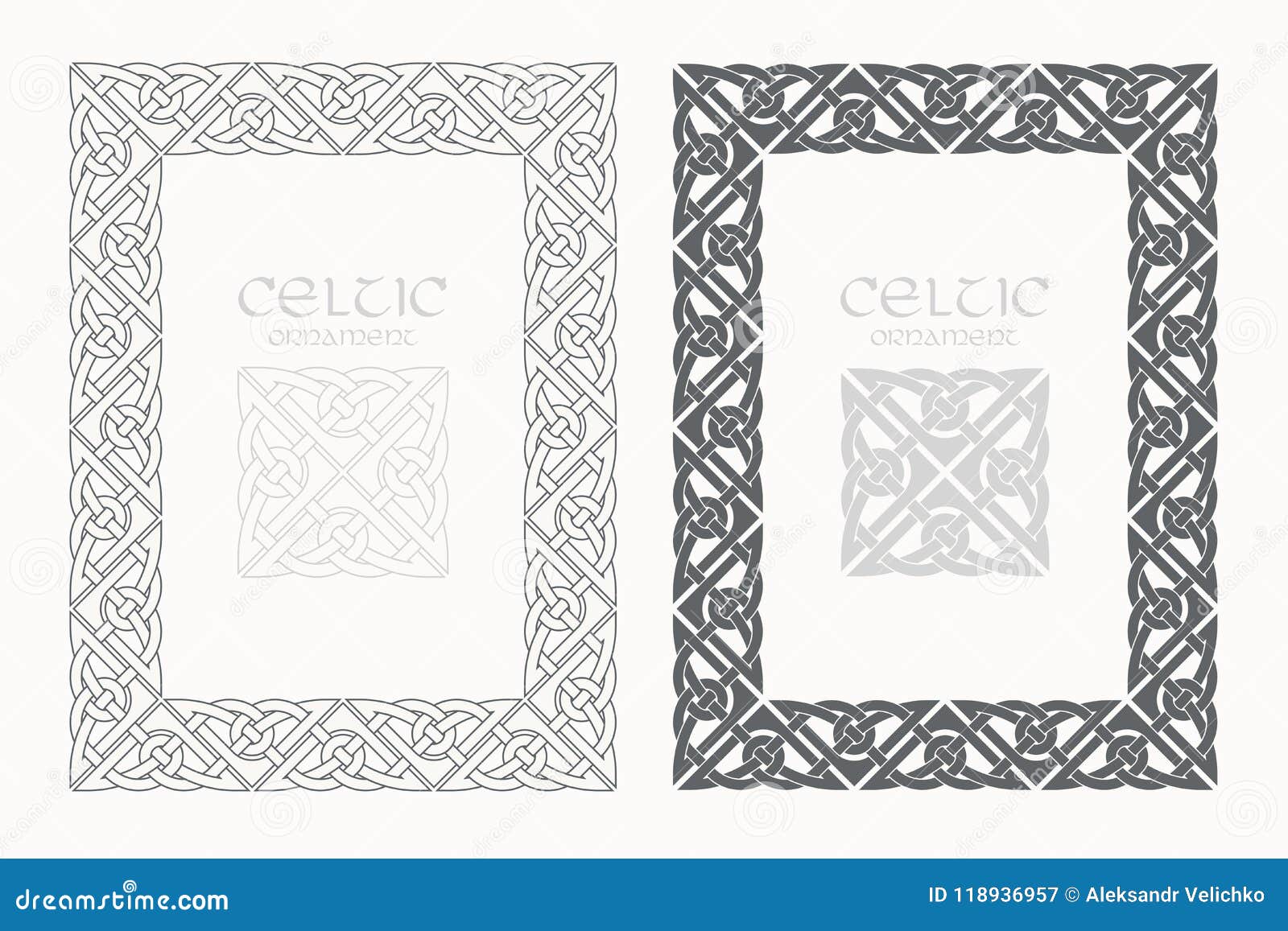 Celtic Knot Braided Frame Border Ornaments. A4 Size Stock Vector ...