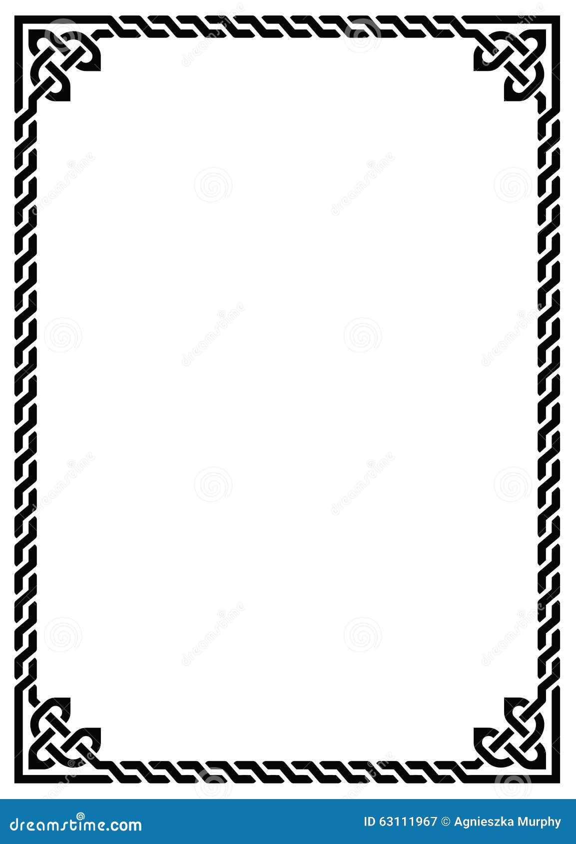 Celtic Knot Braided Frame - Rectangle Stock Illustration - Illustration ...