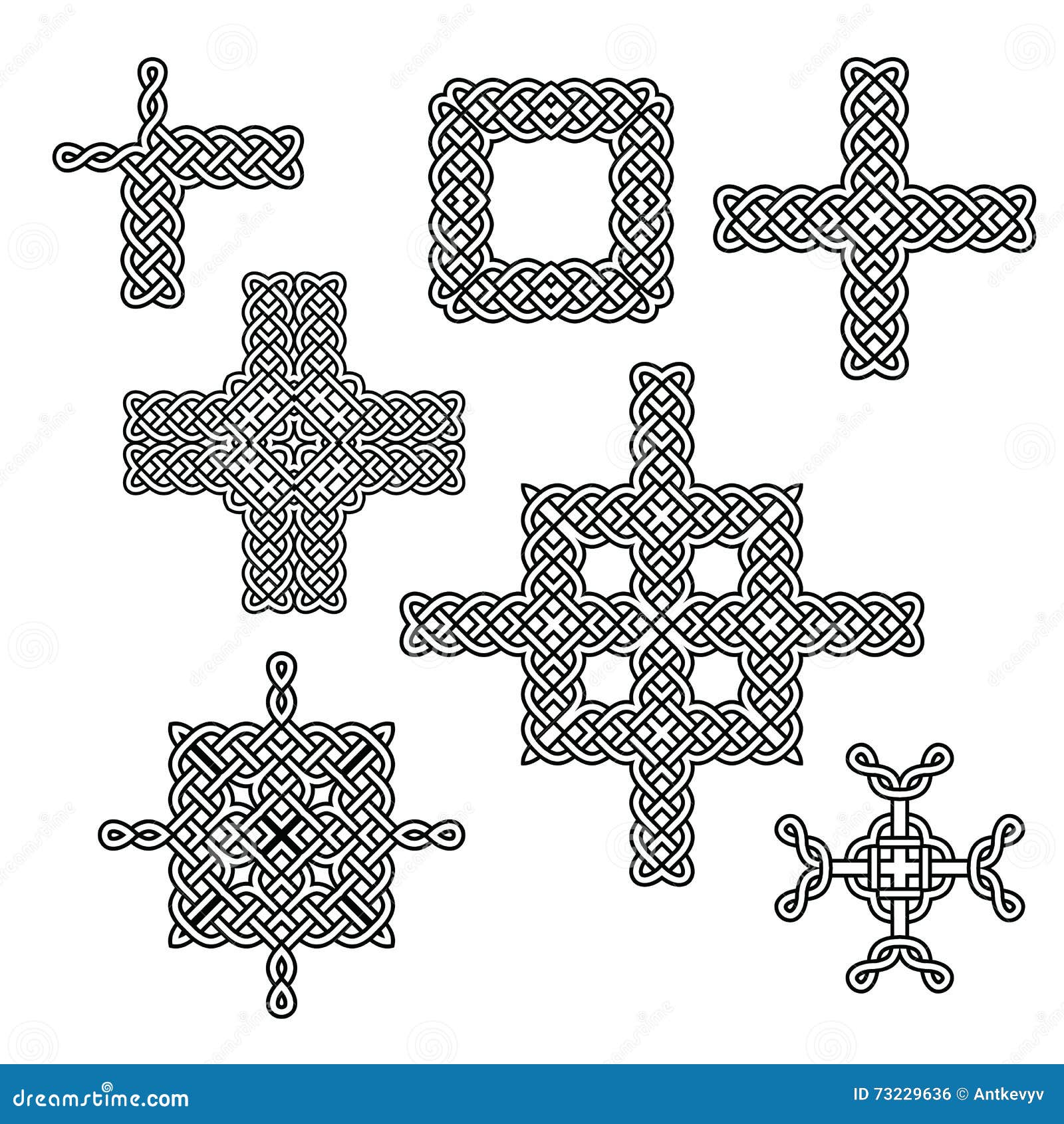 Celtic knot element set stock vector. Illustration of border - 73229636