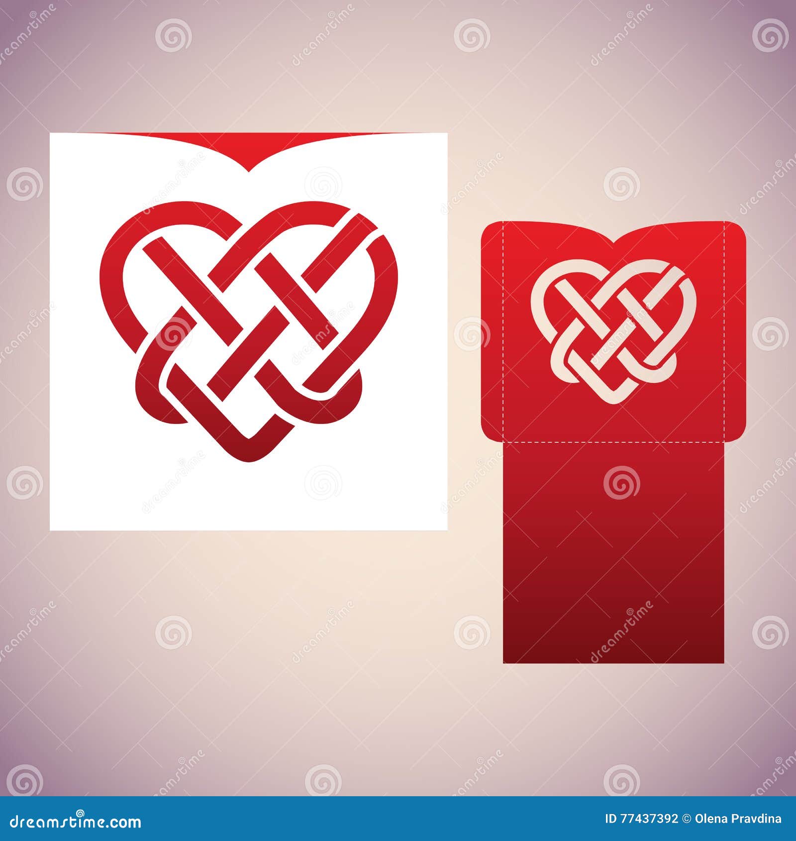 Celtic Knot in the Form of Heart. Laser Cutting Template. Stock Vector ...