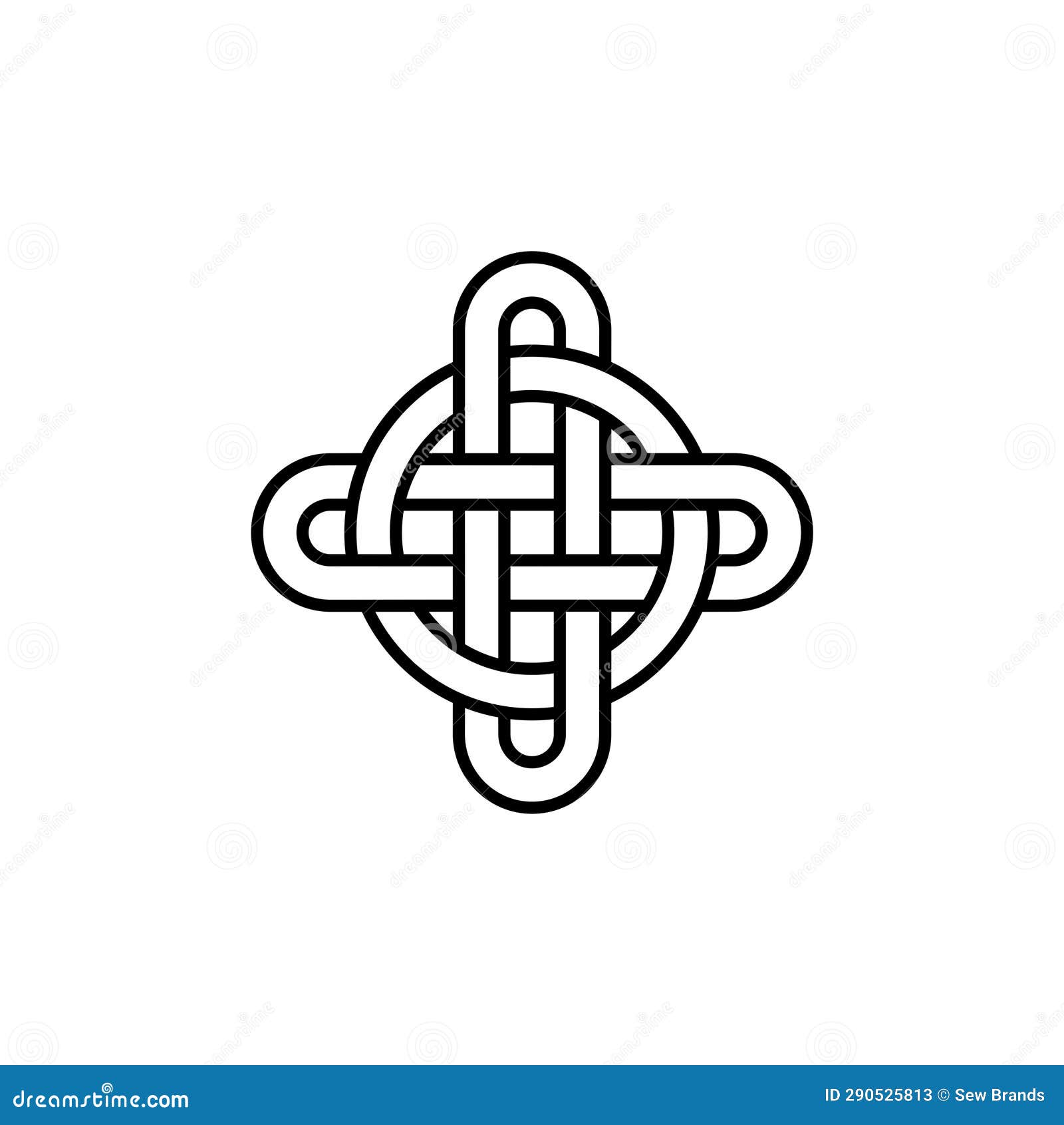Celtic Knot of Outline Art Design Stock Vector - Illustration of line ...