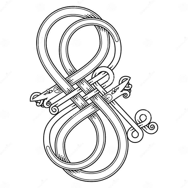 Celtic Knot Patterns with Snakes. Stock Vector - Illustration of ...