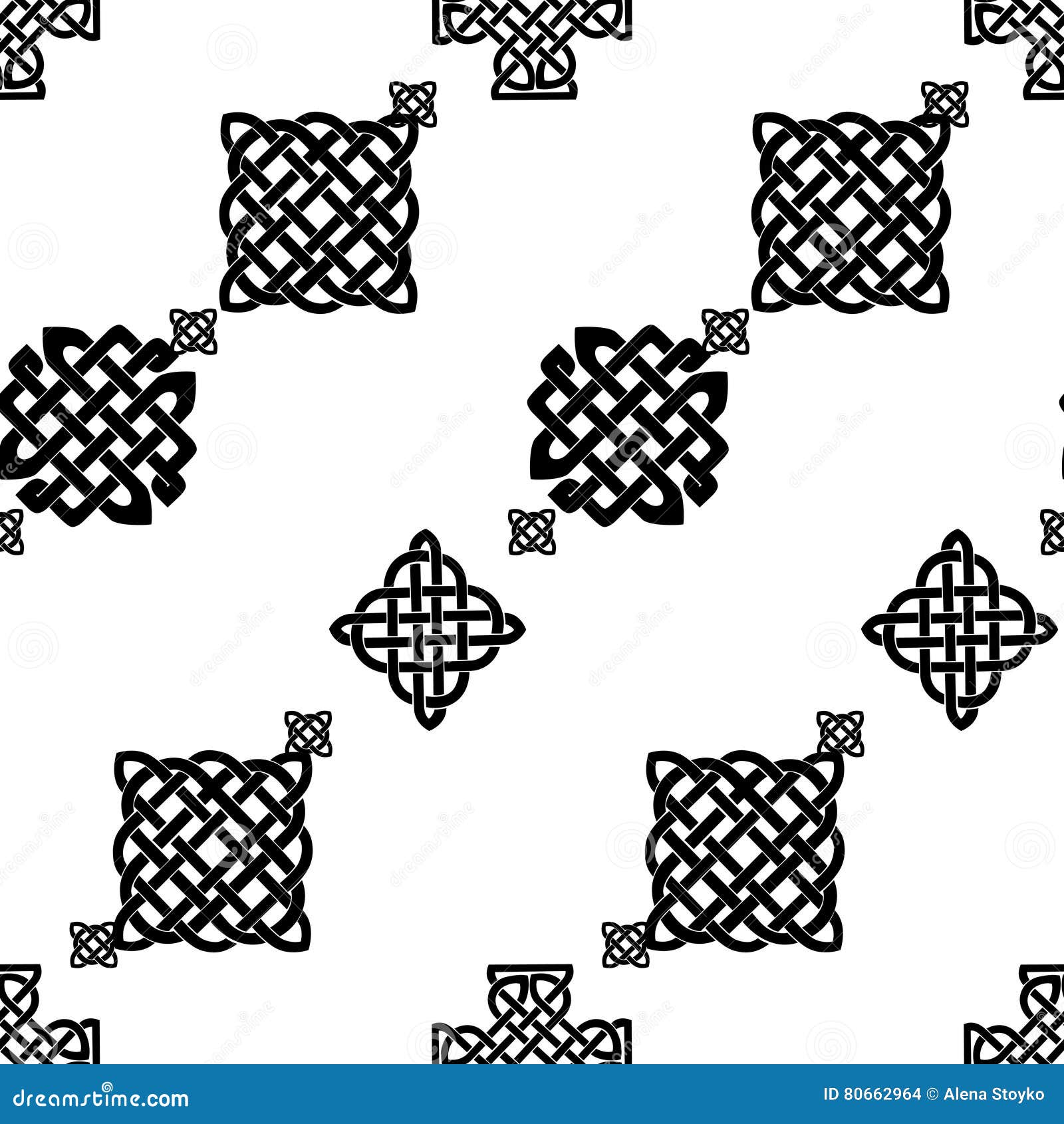 Celtic Knot Seamless Pattern Stock Vector - Illustration of geometric ...
