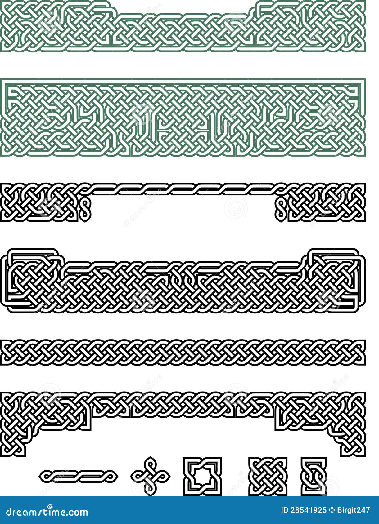 Celtic Knot Spacers and Headers Stock Illustration - Illustration of ...