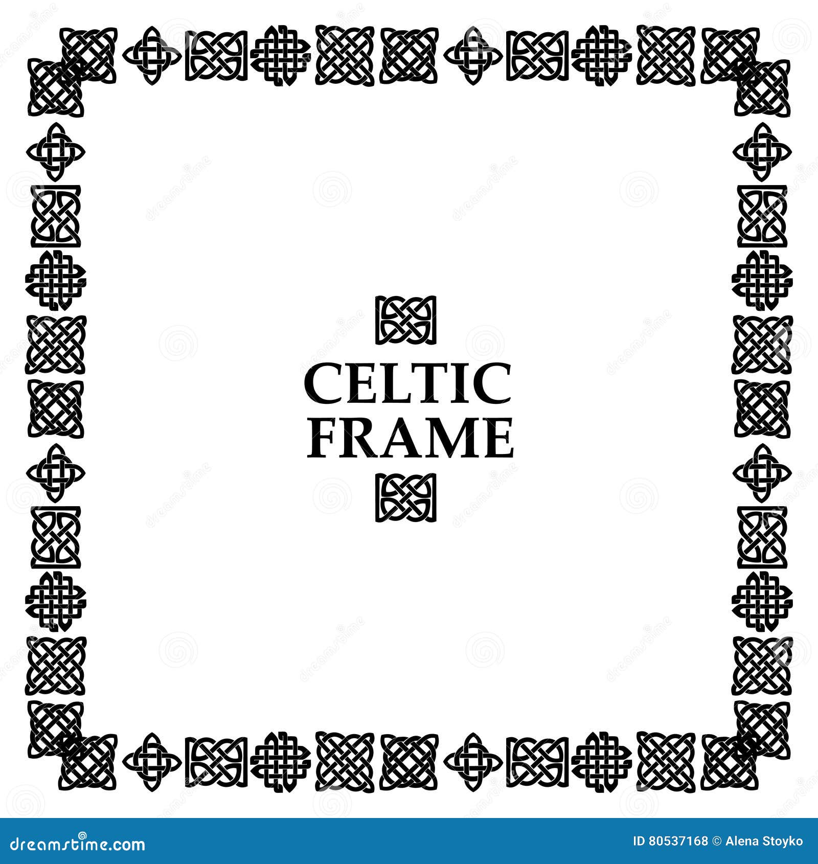 Celtic knot square frame stock vector. Illustration of background ...