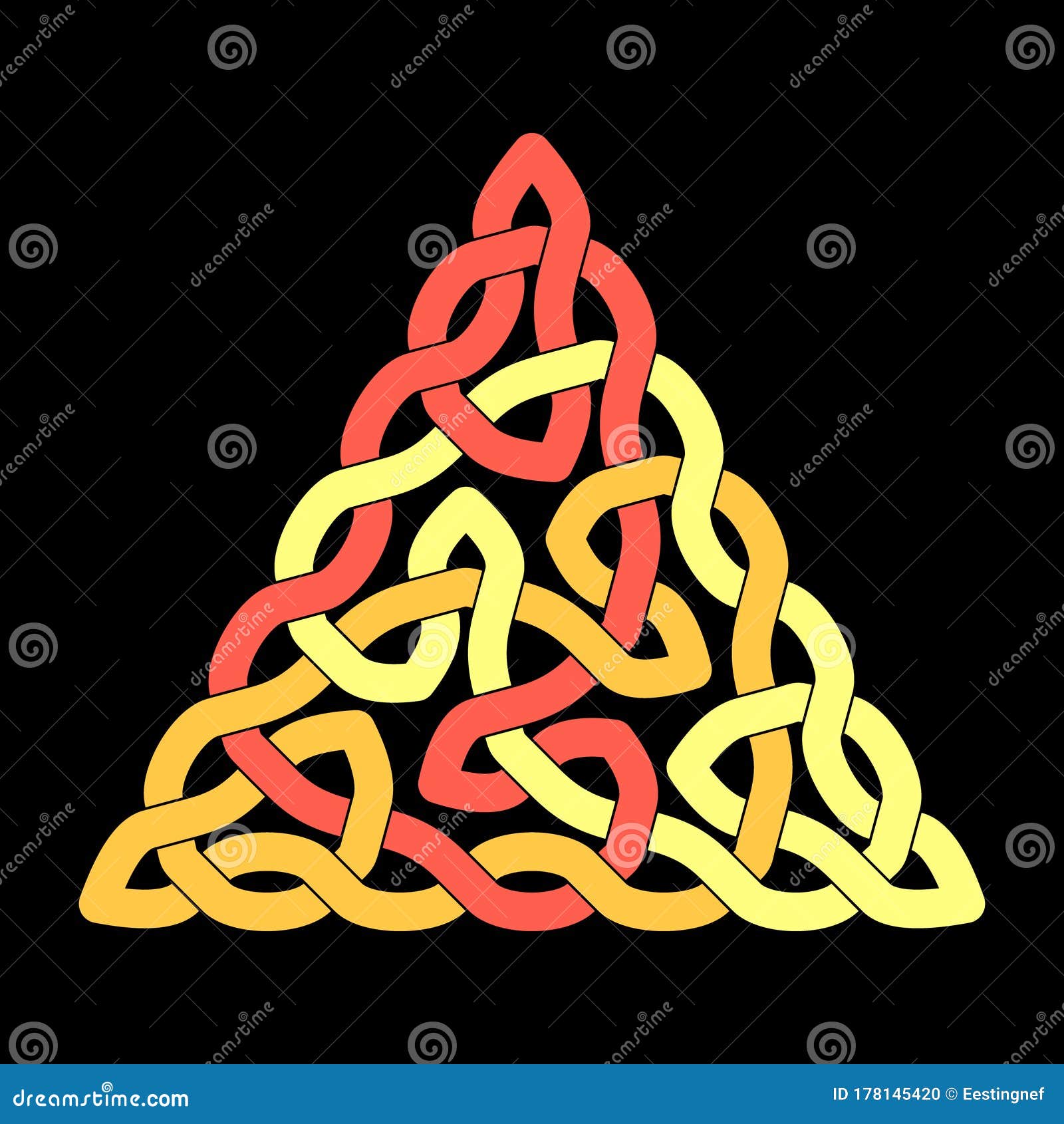 Celtic Knot. Triangular Ornament Stock Vector - Illustration of pattern ...