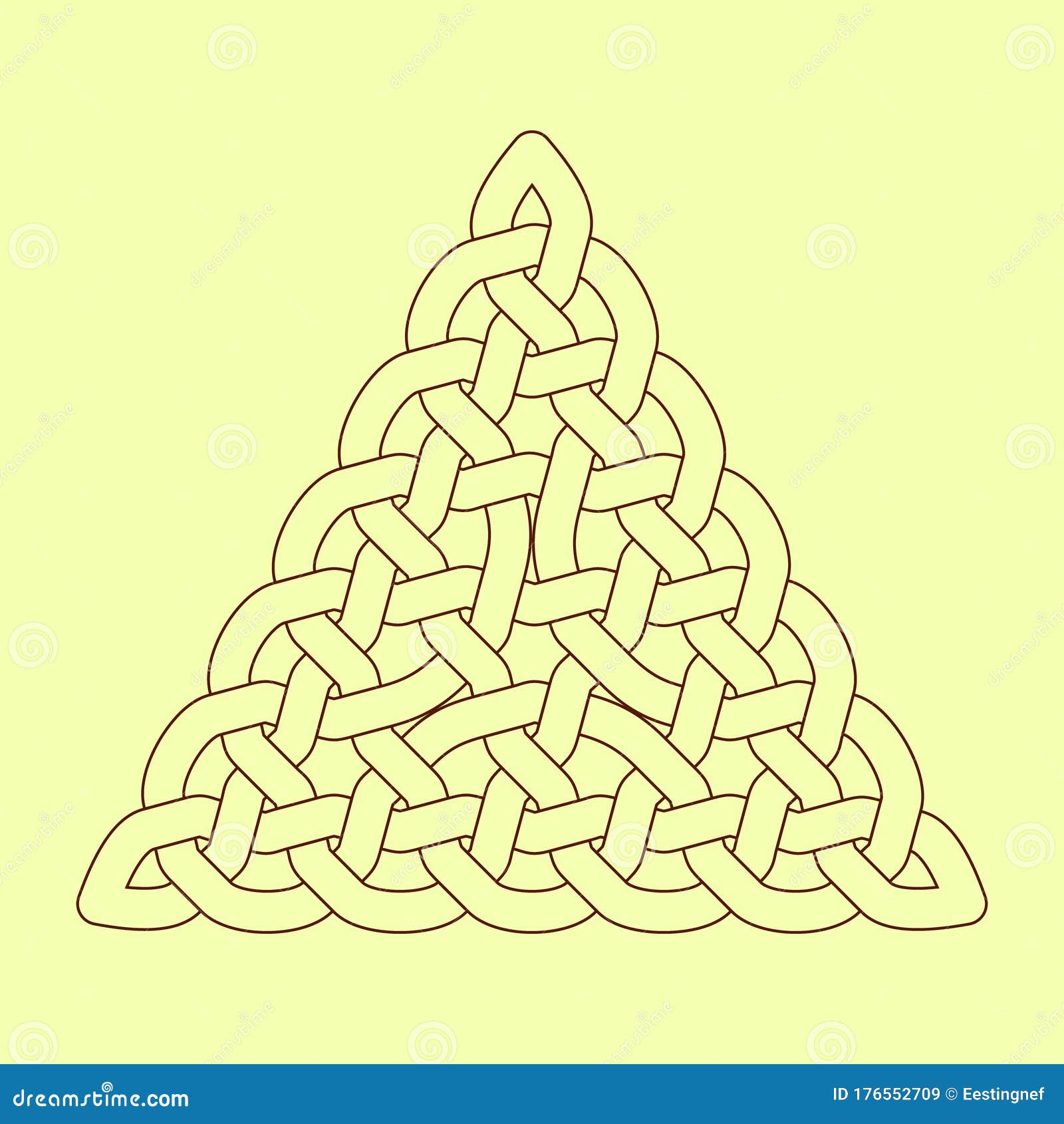 Celtic Knot. Triangular Ornament. Vector Outline Illustration Stock ...