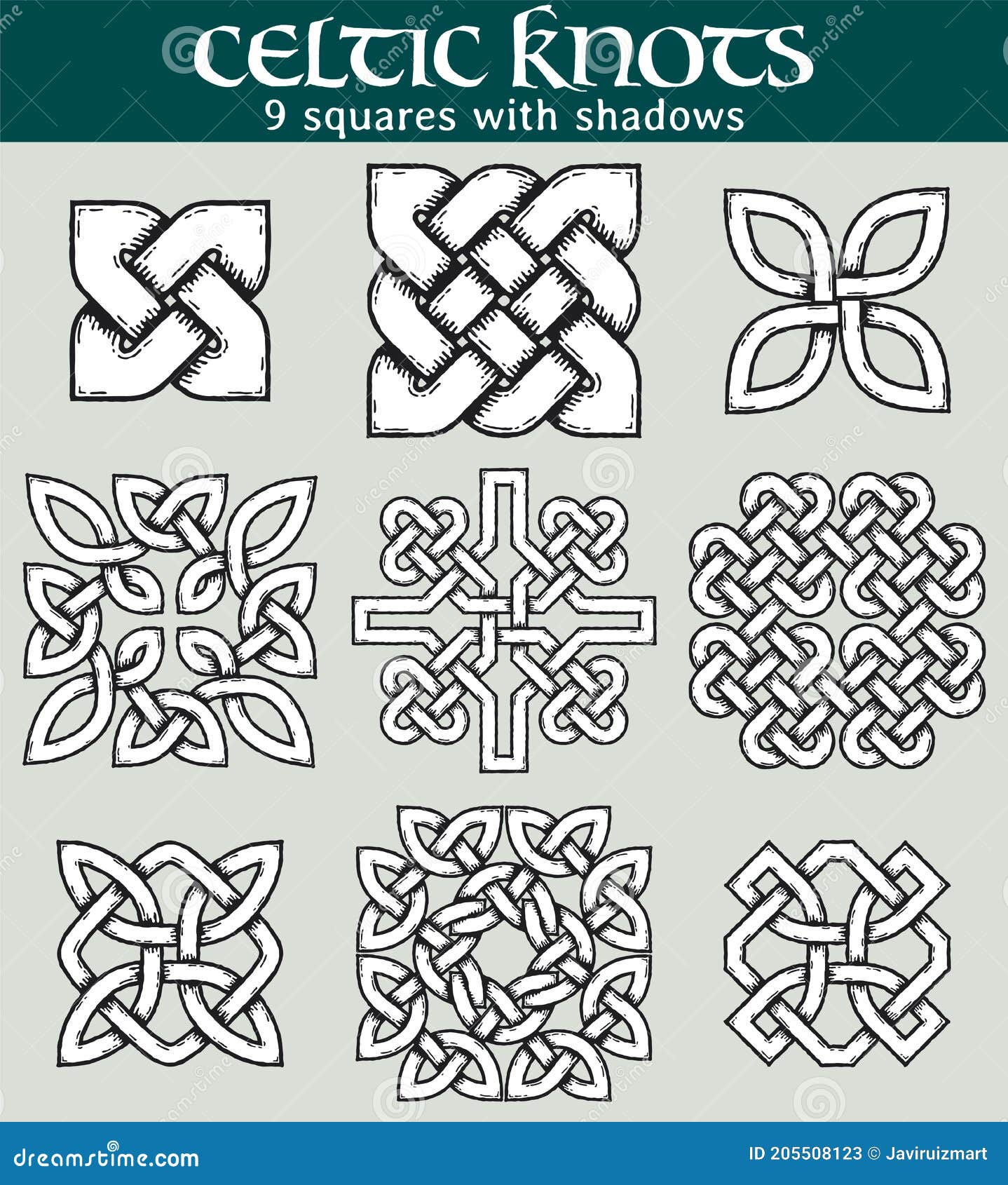 Celtic Knots, Squares with Shadows Stock Vector - Illustration of ...