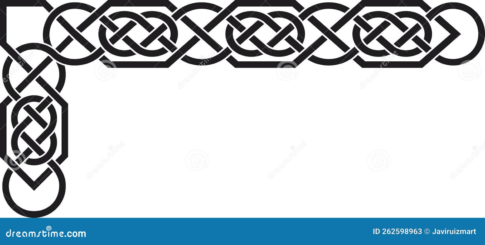 Celtic L-shaped Frame with Circles, Black Stock Illustration ...