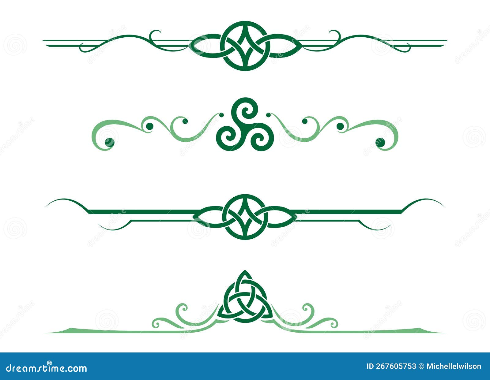 A Set of Celtic Design Dividers Stock Vector - Illustration of divide ...