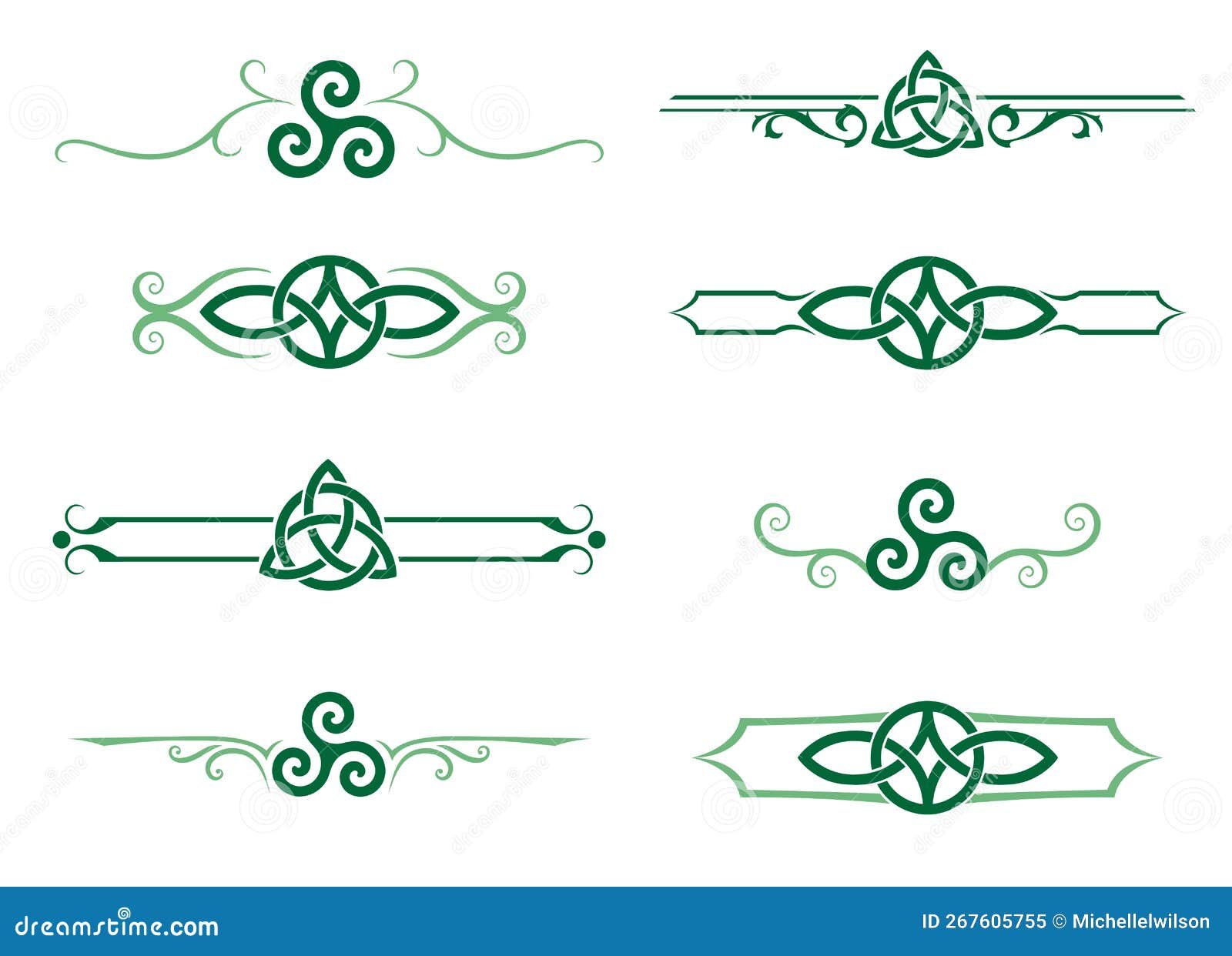 A Set of Celtic Design Dividers Stock Vector - Illustration of trinity ...