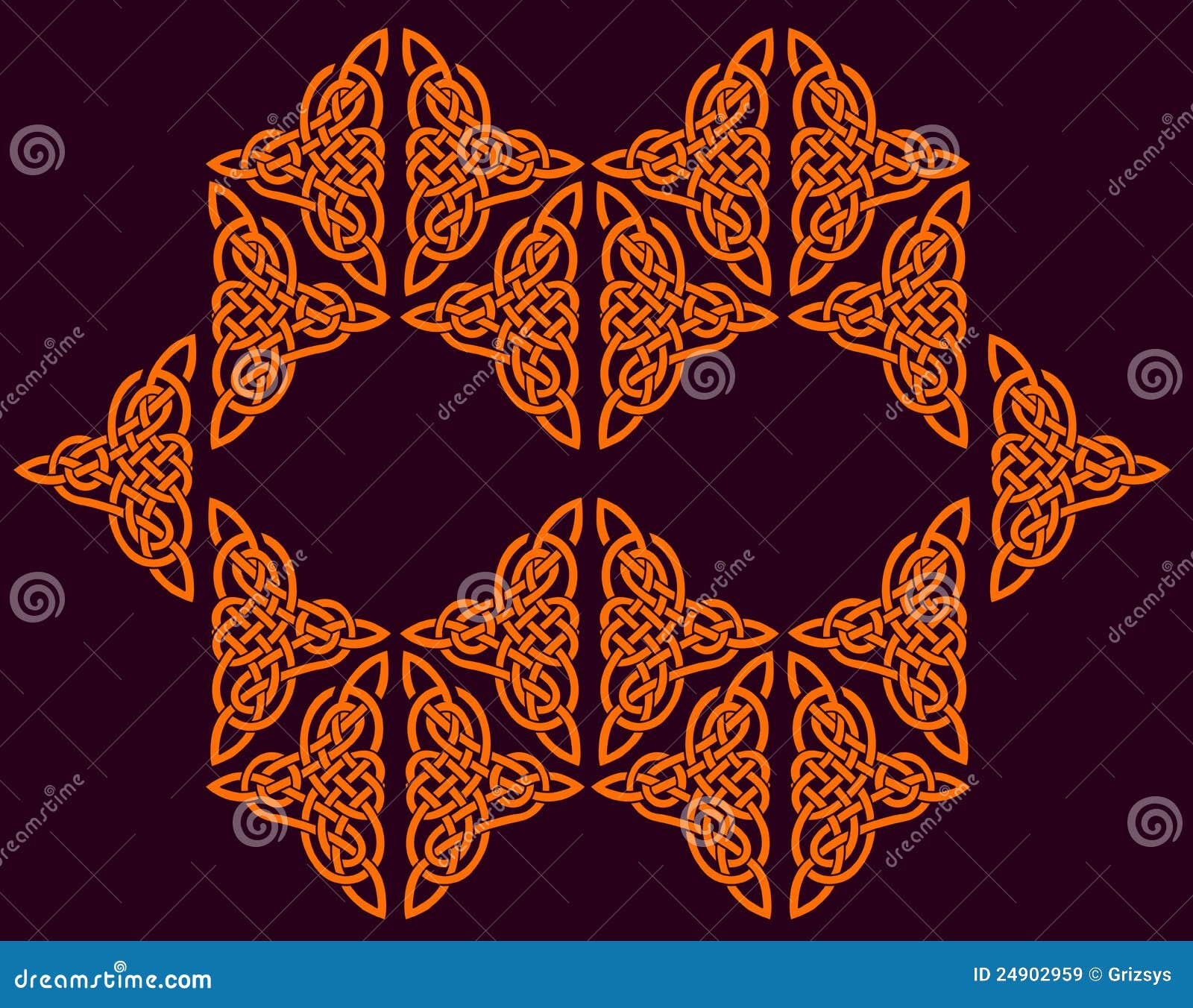Celtic ornament of flowers stock vector. Illustration of dingbat - 24902959