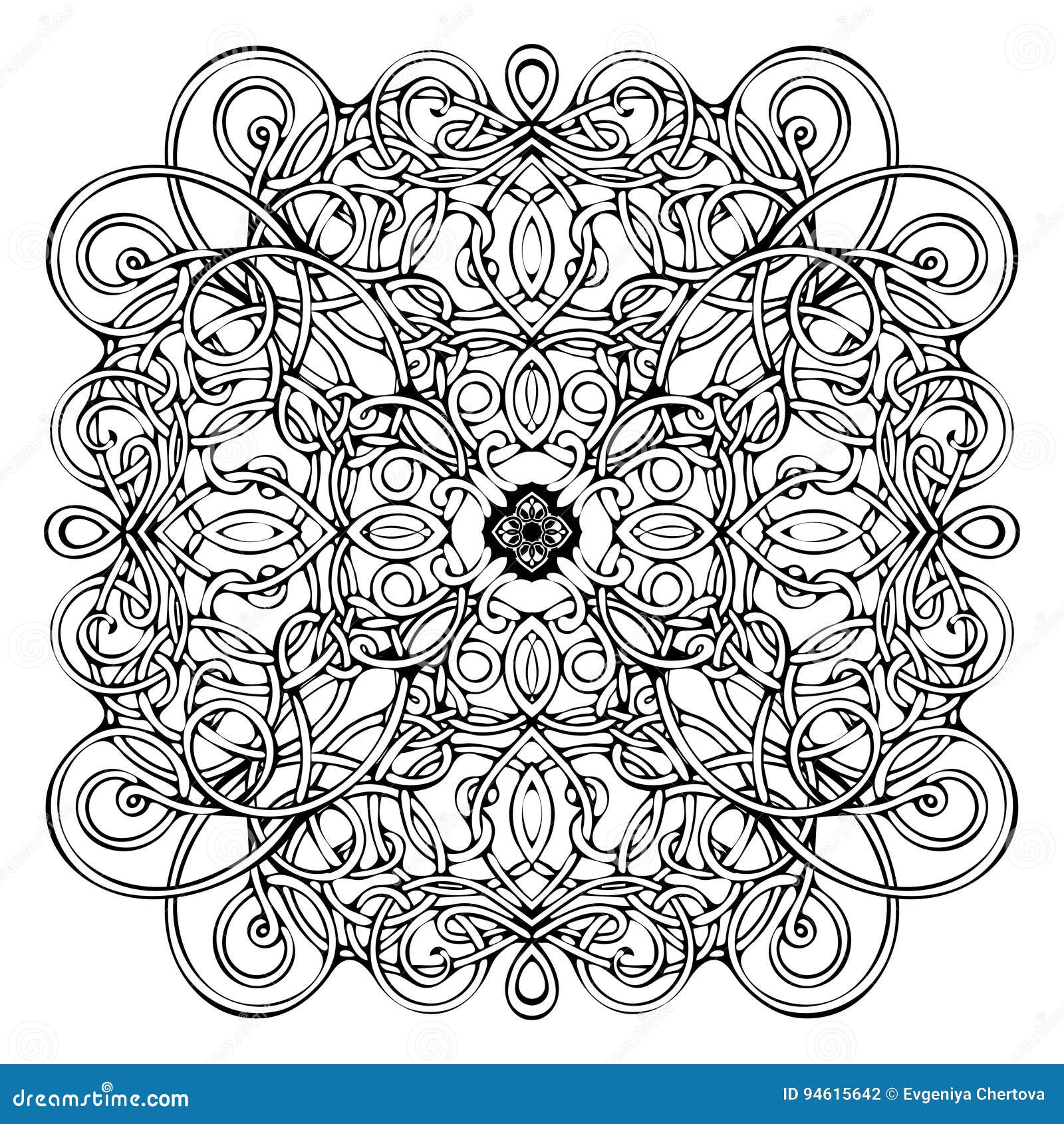 Celtic Pattern, Vector Wicker Ornament, Hand Drawing Decorative Element ...