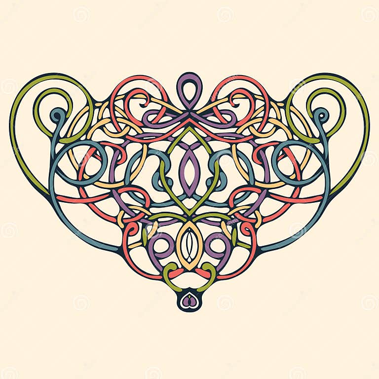 Celtic Pattern, Vector Wicker Ornament, Hand Drawing Decorative Element ...