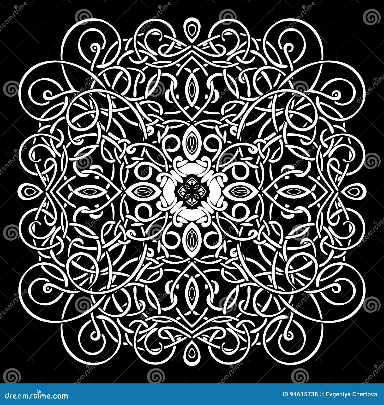 Celtic Pattern, Vector Wicker Ornament, Hand Drawing Decorative Element ...