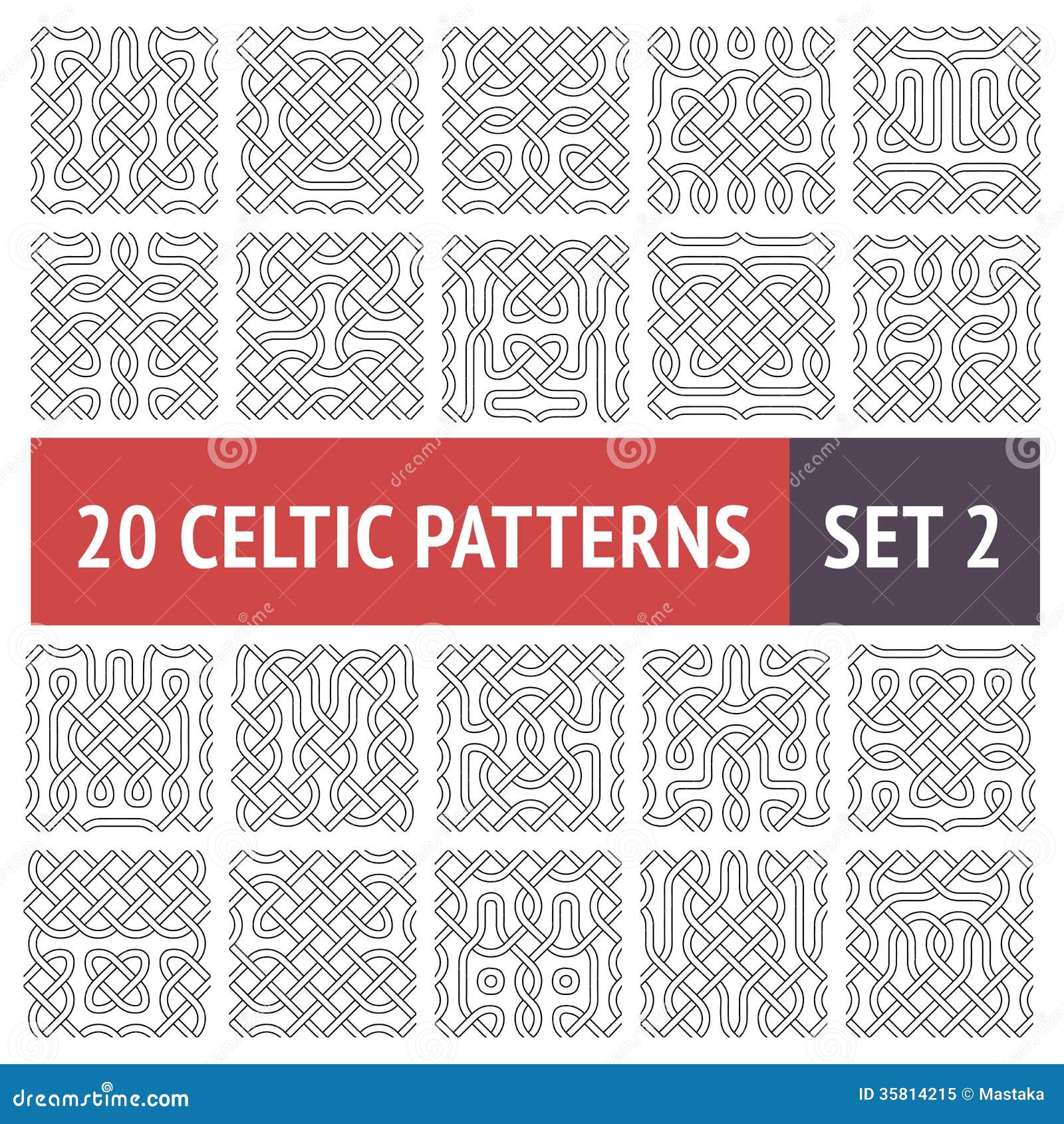 Celtic Patterns Set stock vector. Illustration of scotland - 35814215