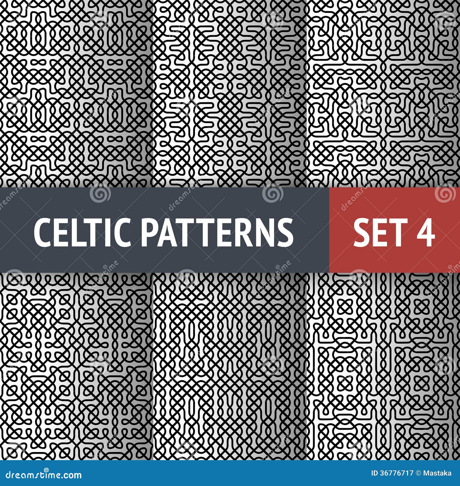 Celtic Patterns Set stock illustration. Illustration of patterns - 36776717