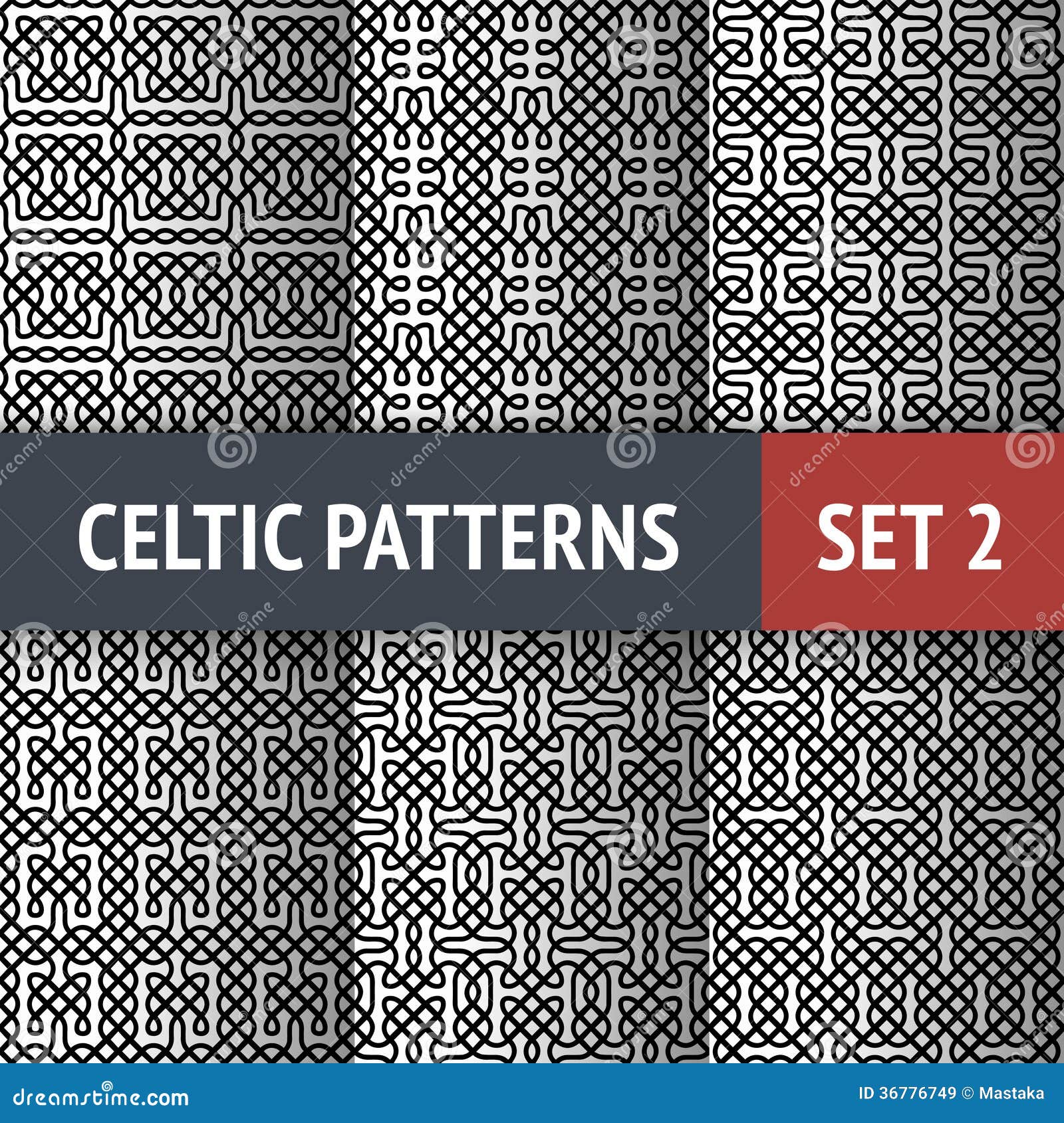 Celtic Patterns Set stock illustration. Illustration of black - 36776749