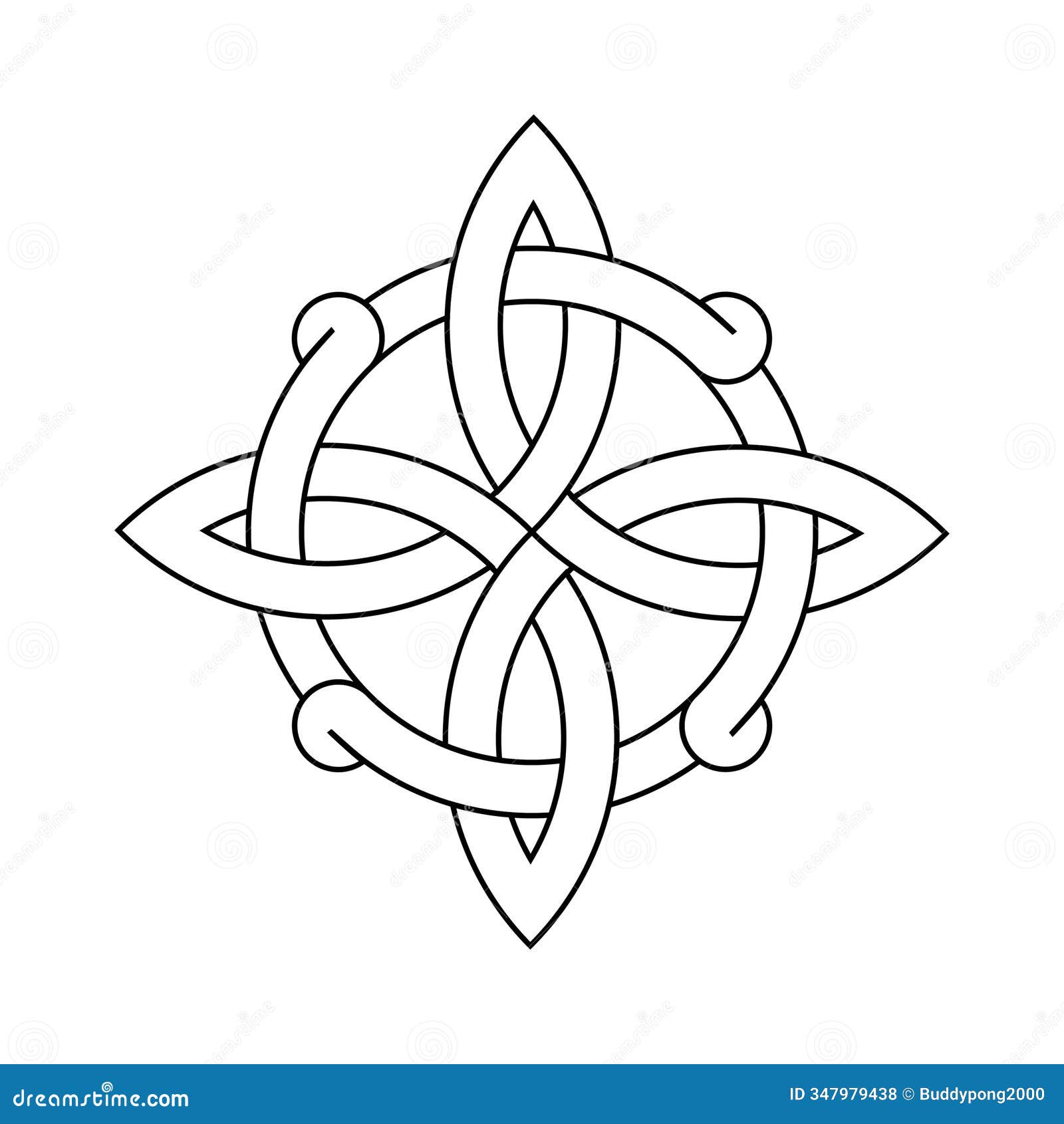 Celtic Quaternary Trinity Knot for Tattoo Icon Logo Web Graphic. Vector ...