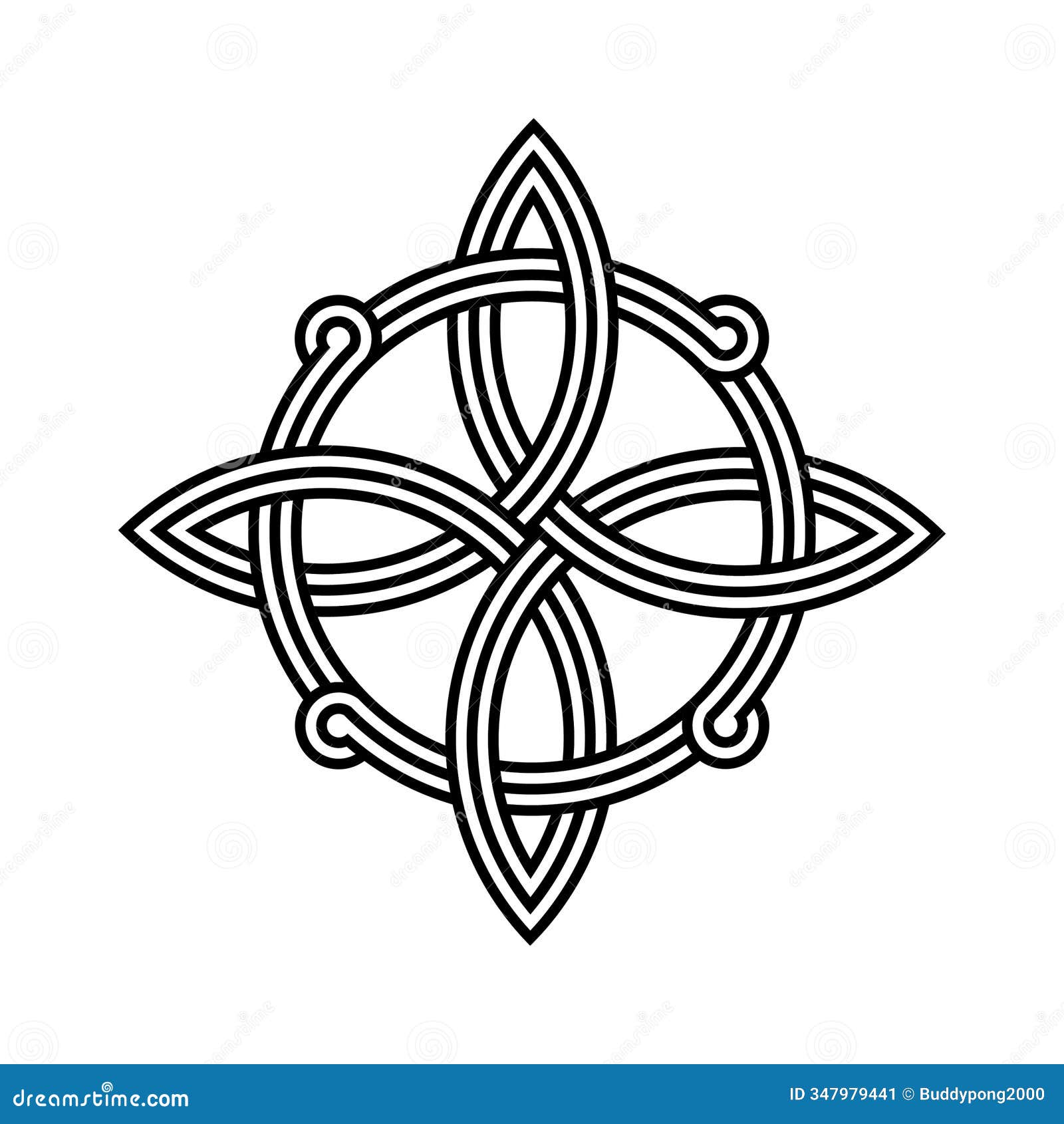 Celtic Quaternary Trinity Knot for Tattoo Icon Logo Web Graphic. Vector ...