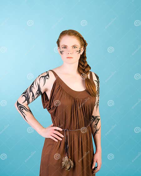 Celtic redhead beauty stock photo. Image of female, pattern - 15851926