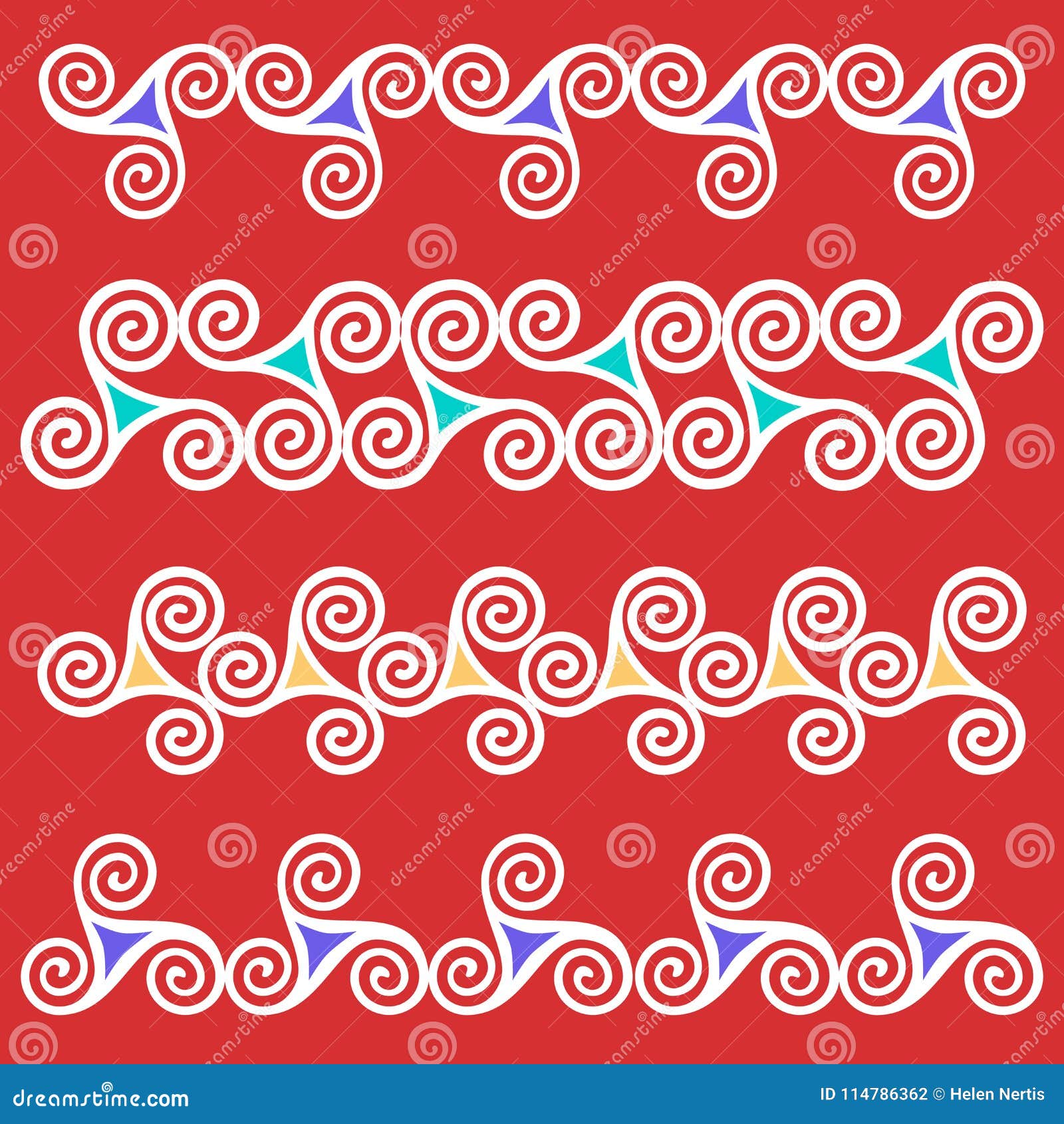 Celtic Ribbon Pattern from Spirals and Triangles Stock Vector ...