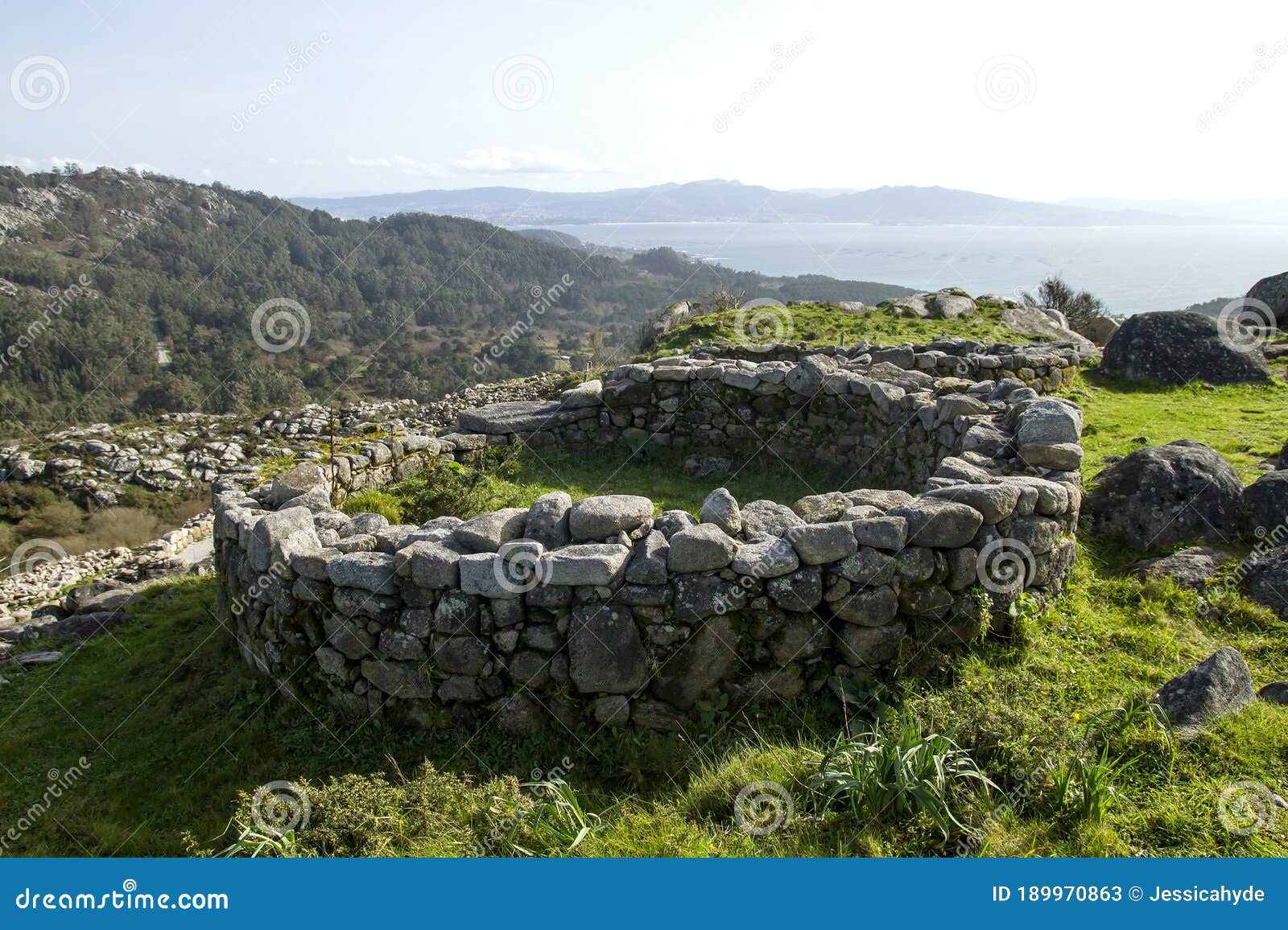 Celtic Ruins in Monte Do Facho Stock Image - Image of background, donon ...