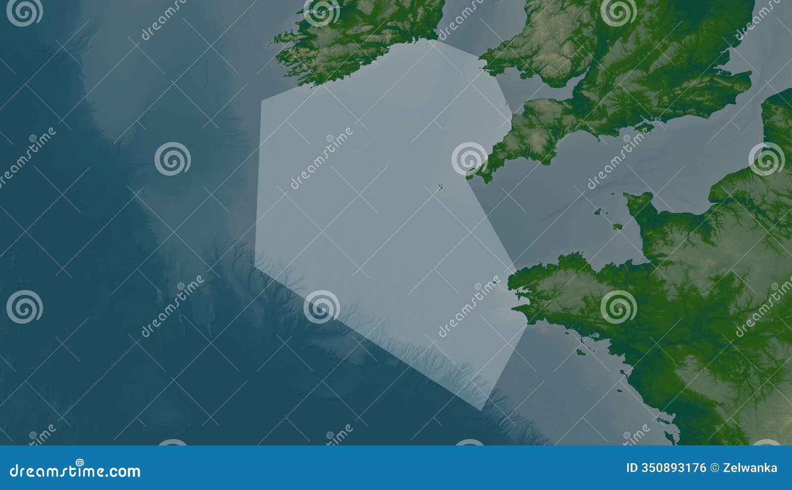 Celtic Sea Highlighted. Physical Map Stock Illustration - Illustration ...